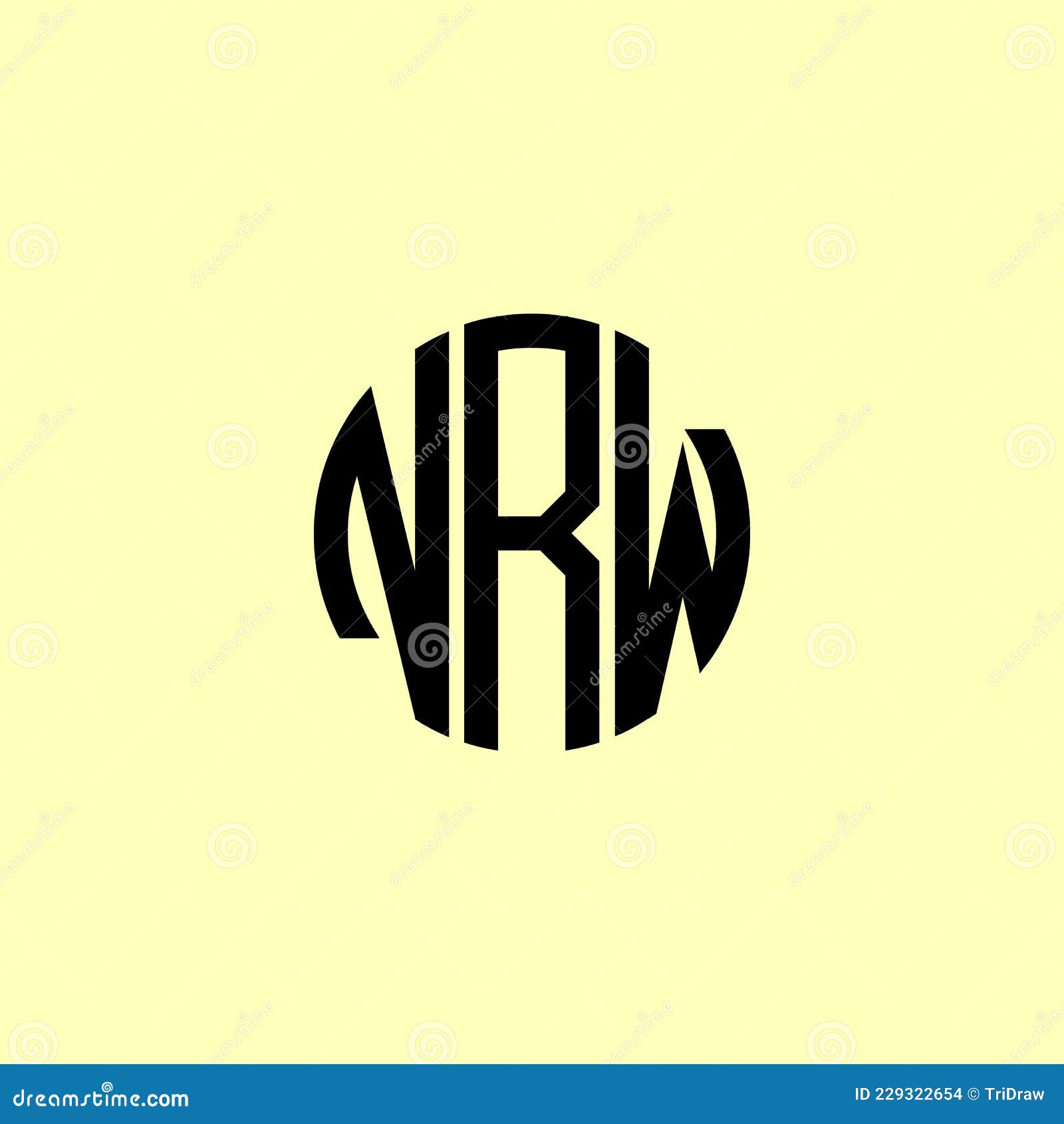 Creative Rounded Initial Letters NRW Logo Stock Vector - Illustration ...