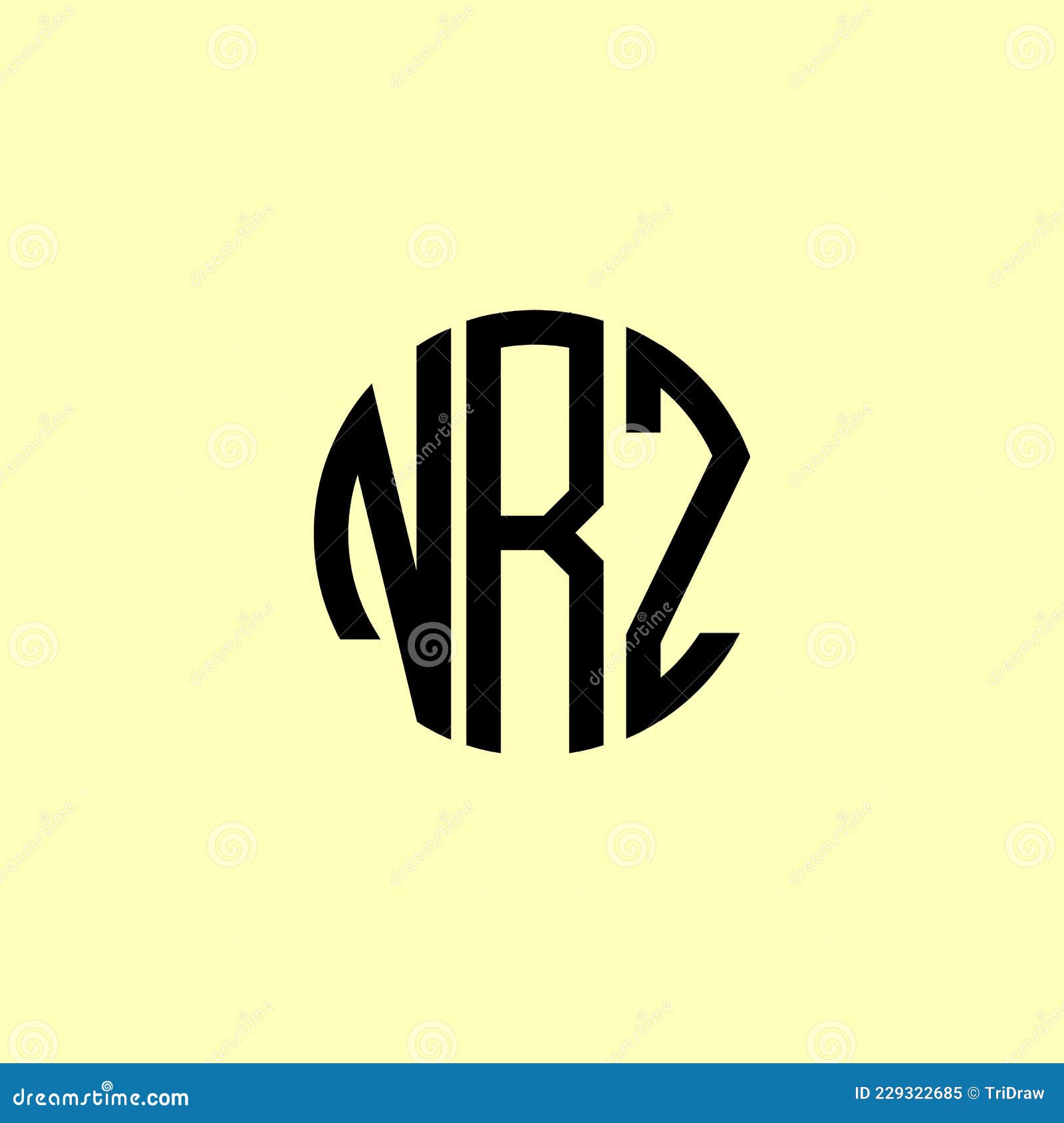 Creative Rounded Initial Letters NRZ Logo Stock Vector - Illustration ...