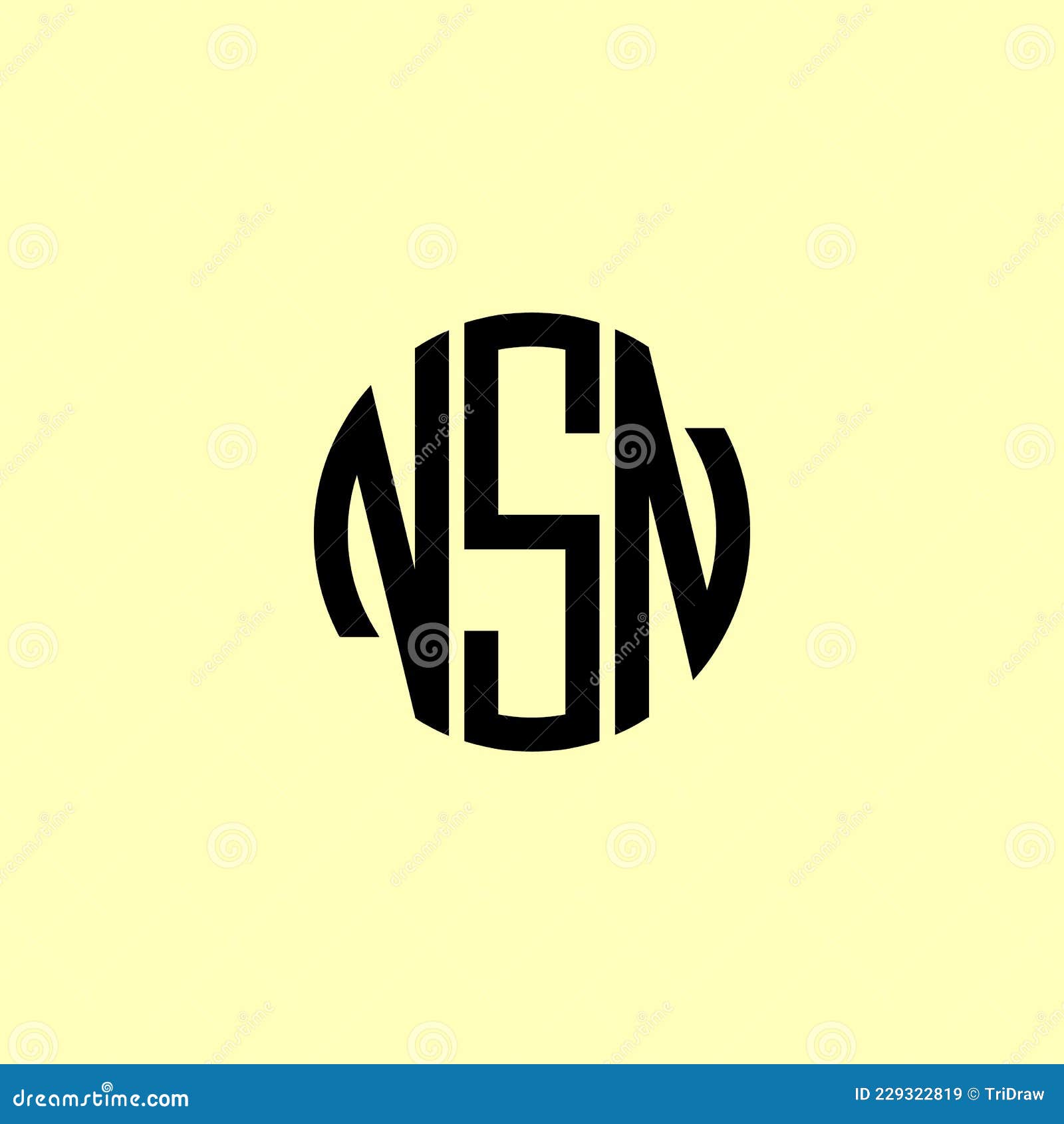 Creative Rounded Initial Letters NSN Logo Stock Vector - Illustration ...