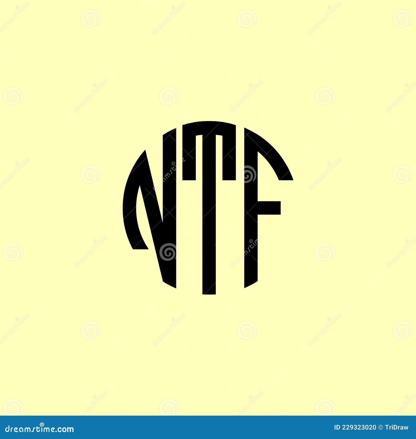 Creative Rounded Initial Letters NTF Logo Vector Illustration ...