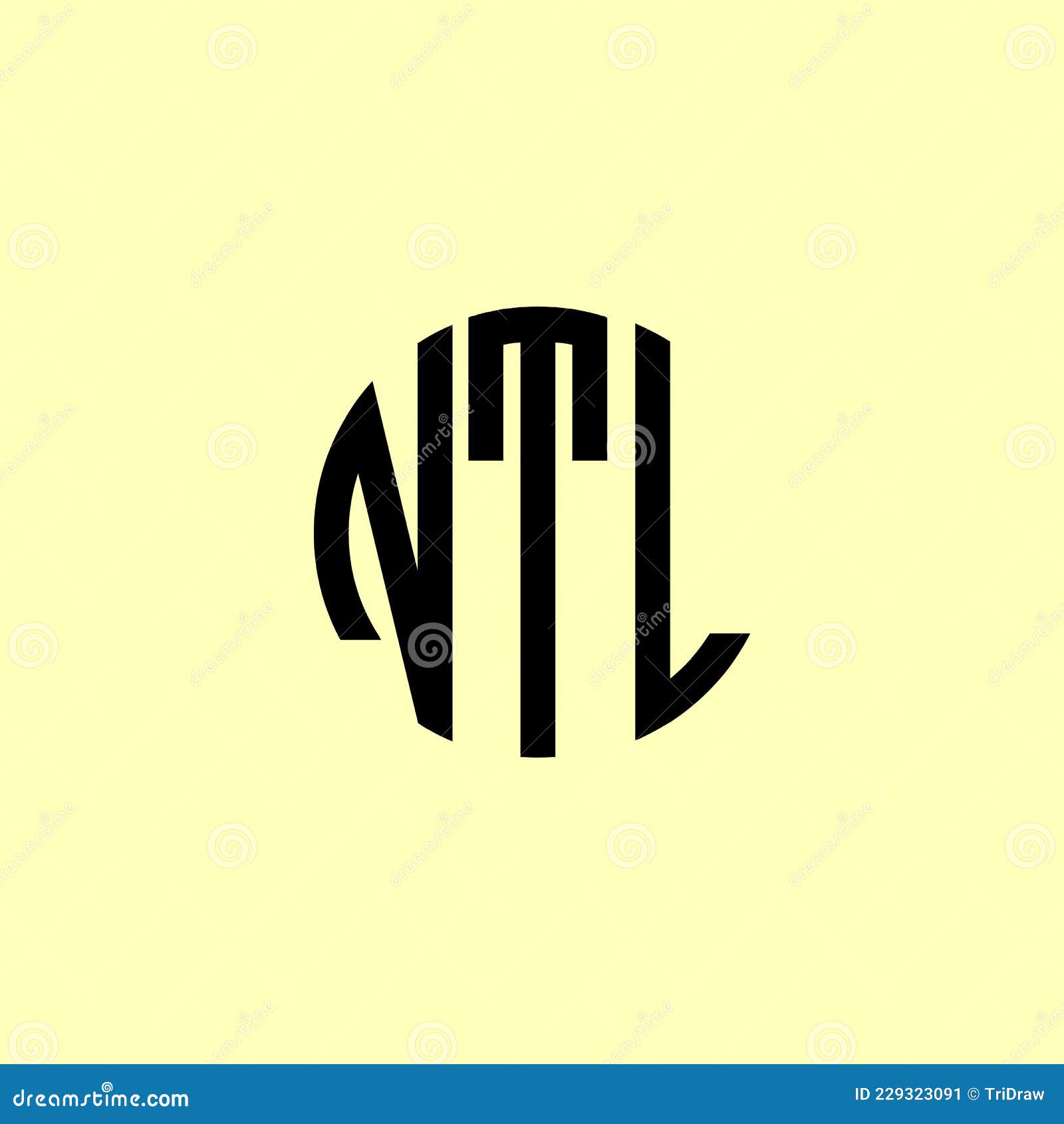 Creative Rounded Initial Letters NTL Logo Stock Vector - Illustration ...