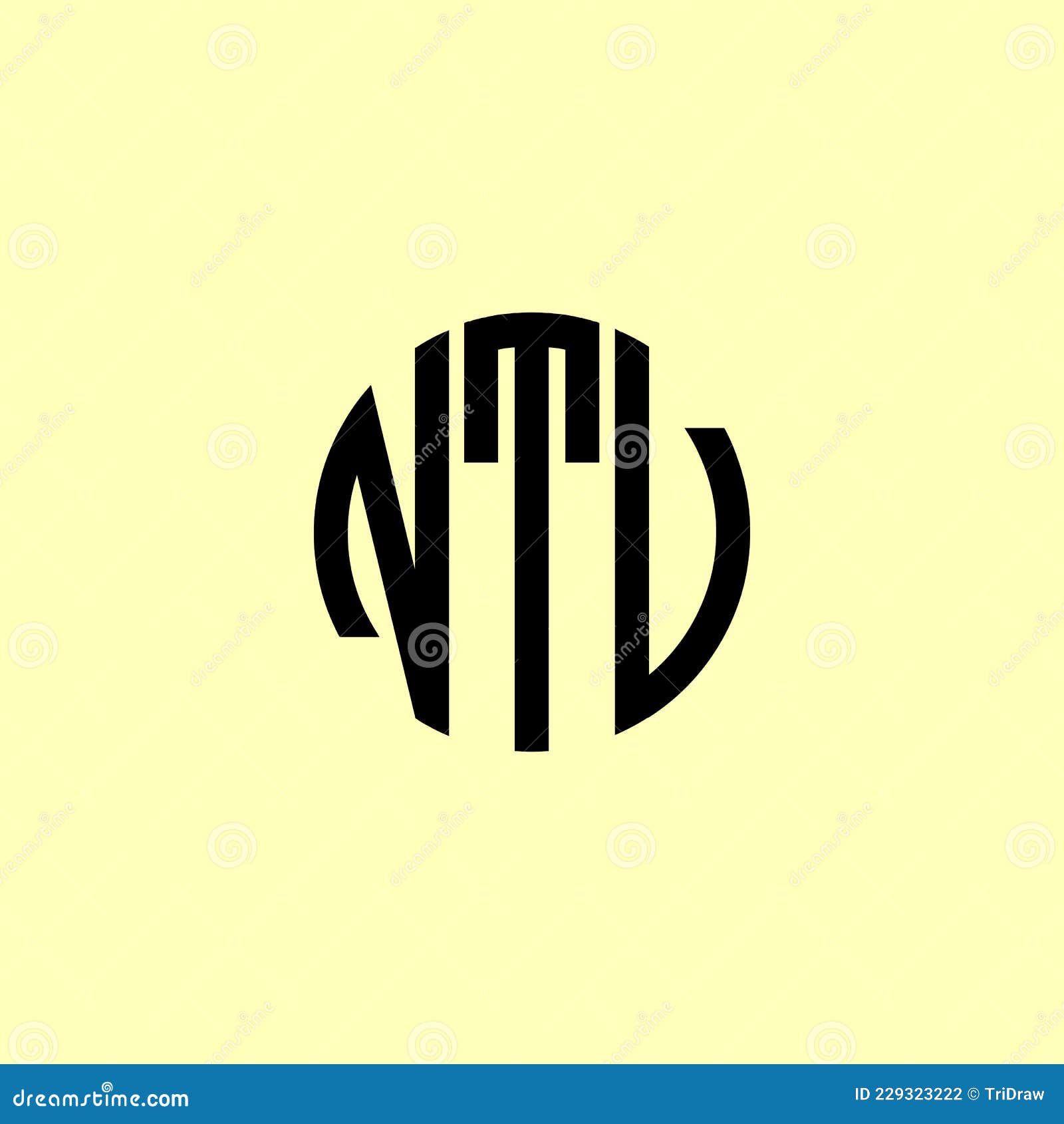 Creative Rounded Initial Letters NTV Logo Stock Vector - Illustration ...