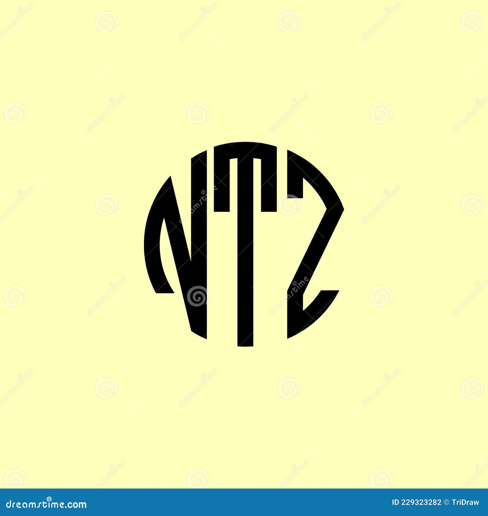 Creative Rounded Initial Letters NTZ Logo Stock Vector - Illustration ...