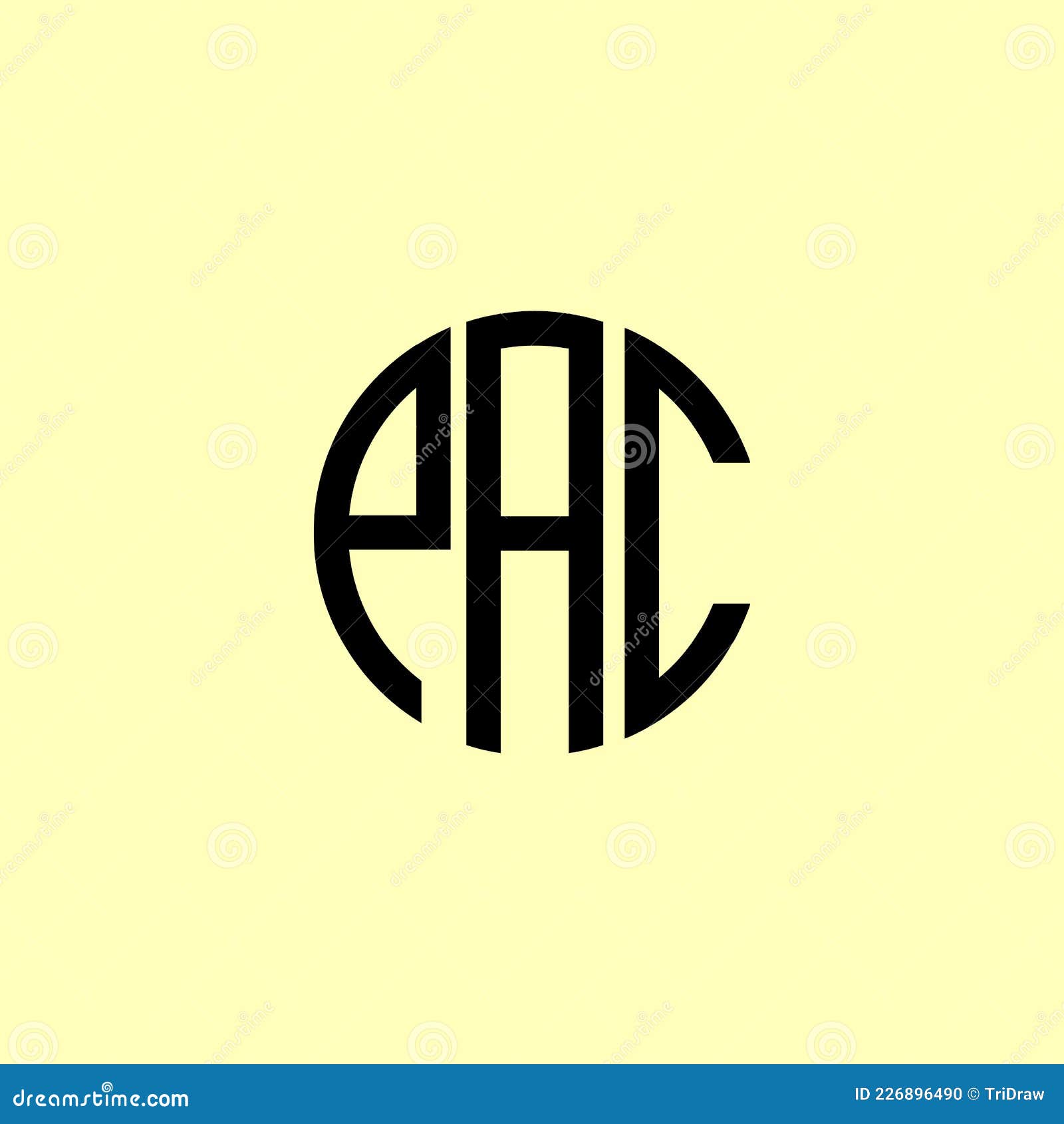 Creative Rounded Initial Letters PAC Logo Stock Vector - Illustration ...