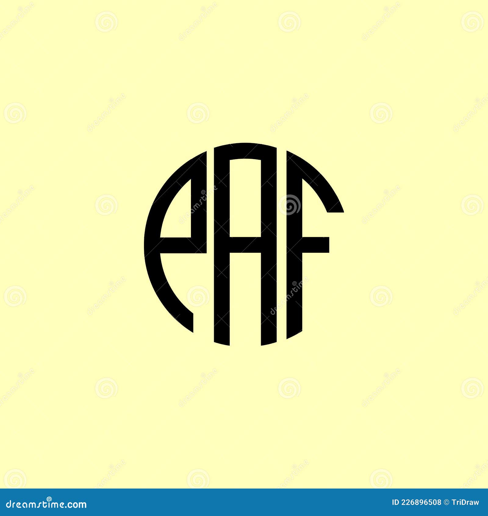 Creative Rounded Initial Letters PAF Logo Vector Illustration ...