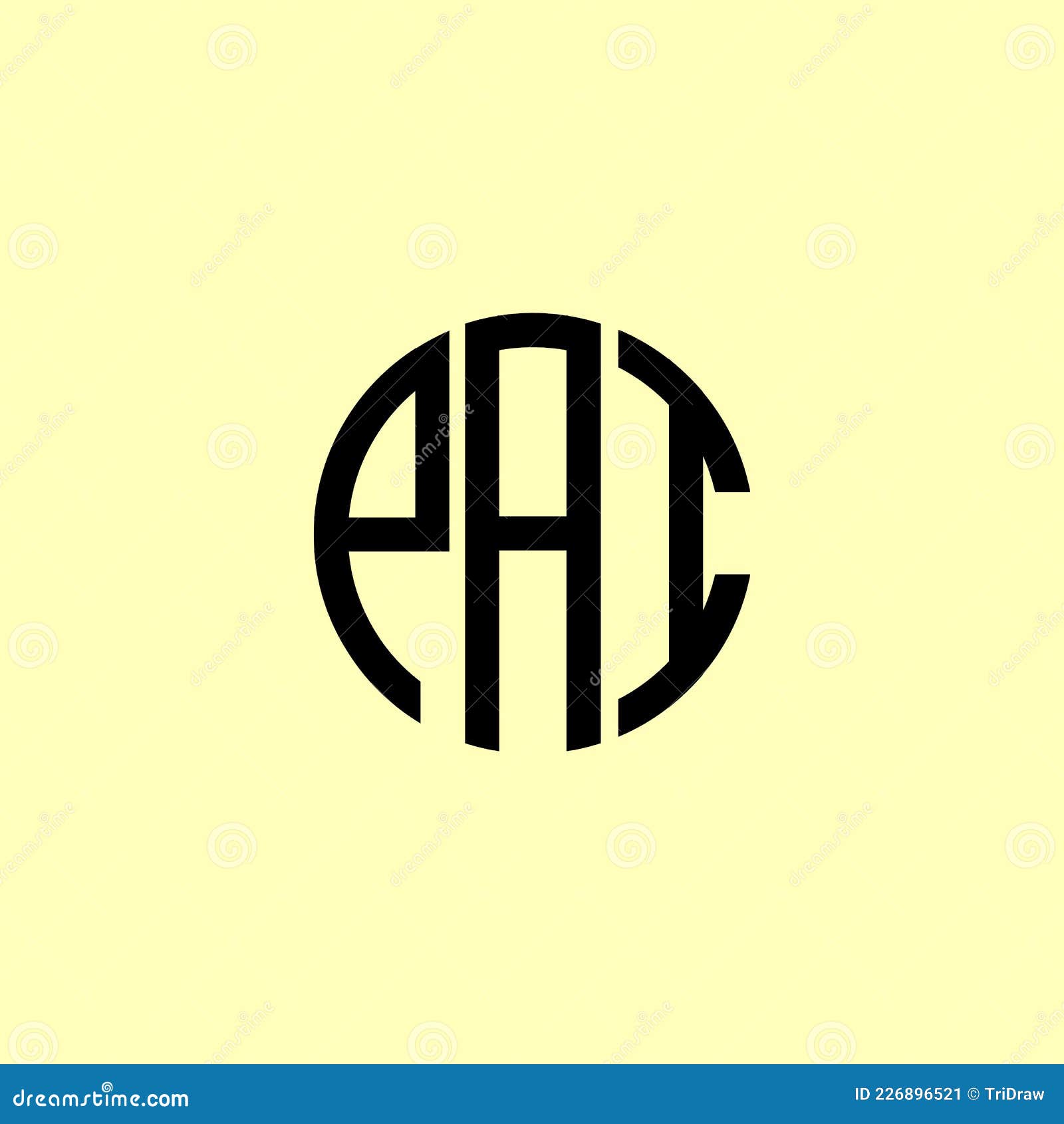 Creative Rounded Initial Letters PAI Logo Cartoon Vector ...