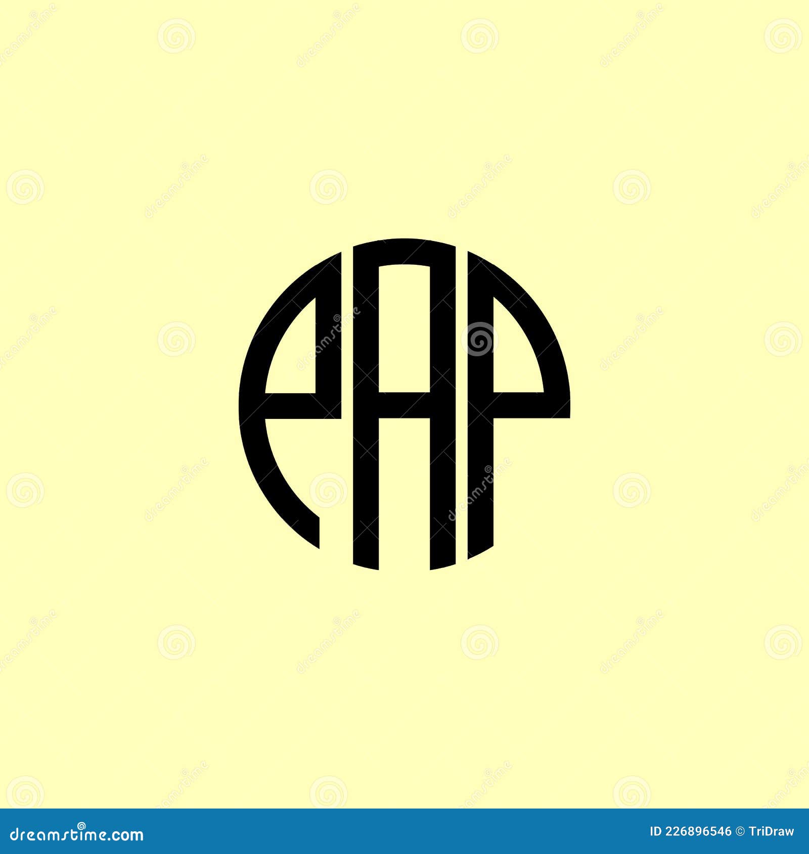 Creative Rounded Initial Letters PAP Logo Vector Illustration ...