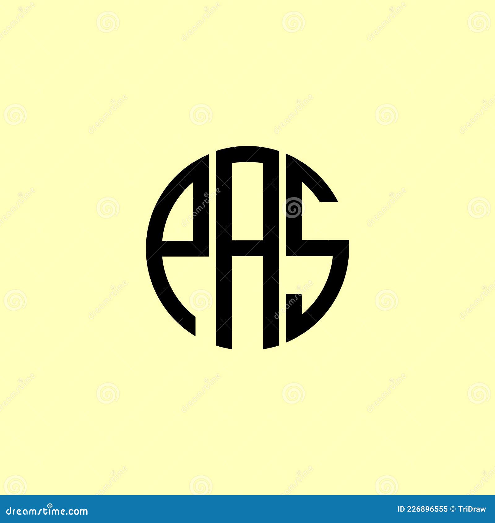 Creative Rounded Initial Letters PAS Logo Stock Vector - Illustration ...