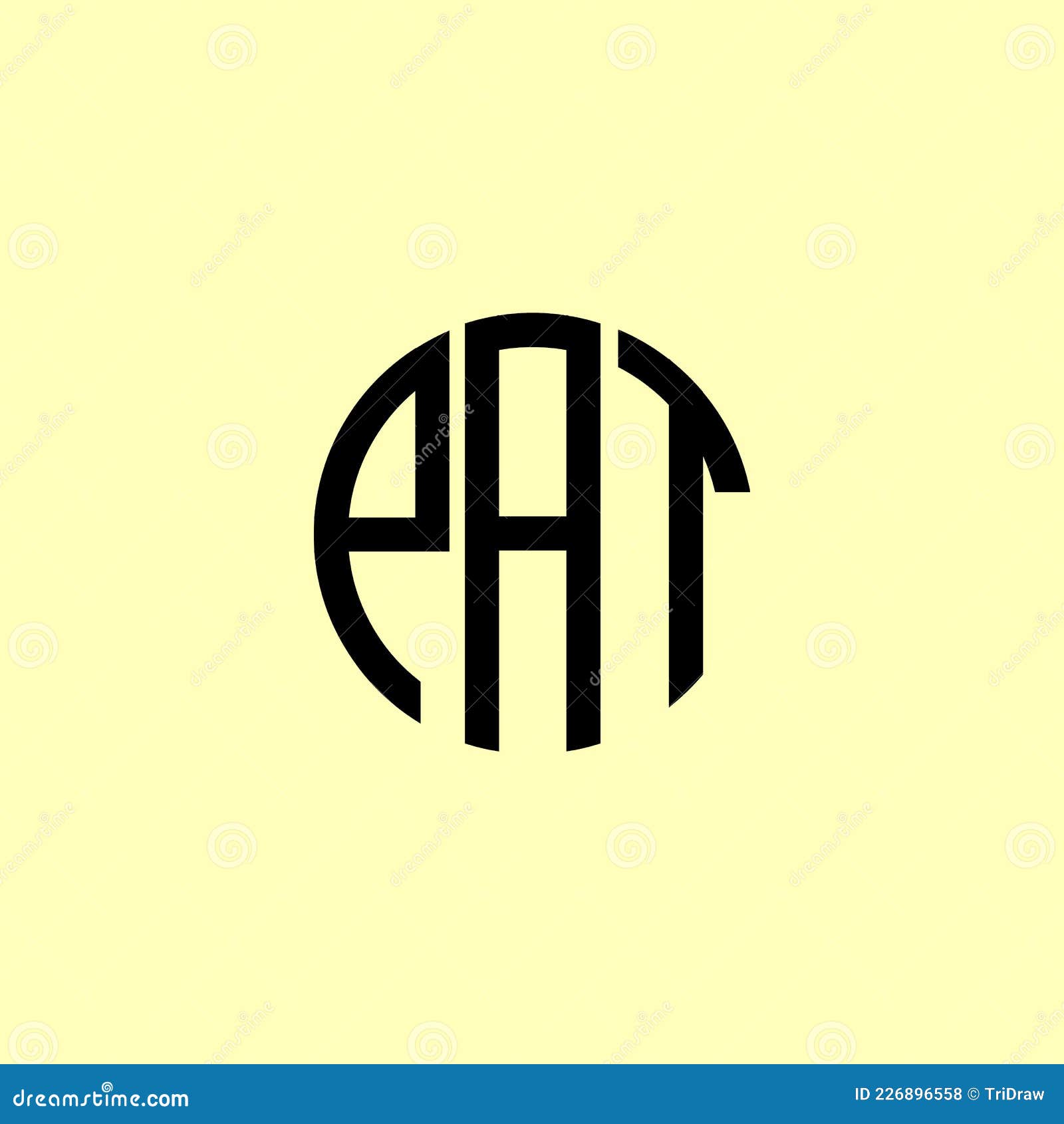 Creative Rounded Initial Letters PAT Logo Stock Vector - Illustration ...