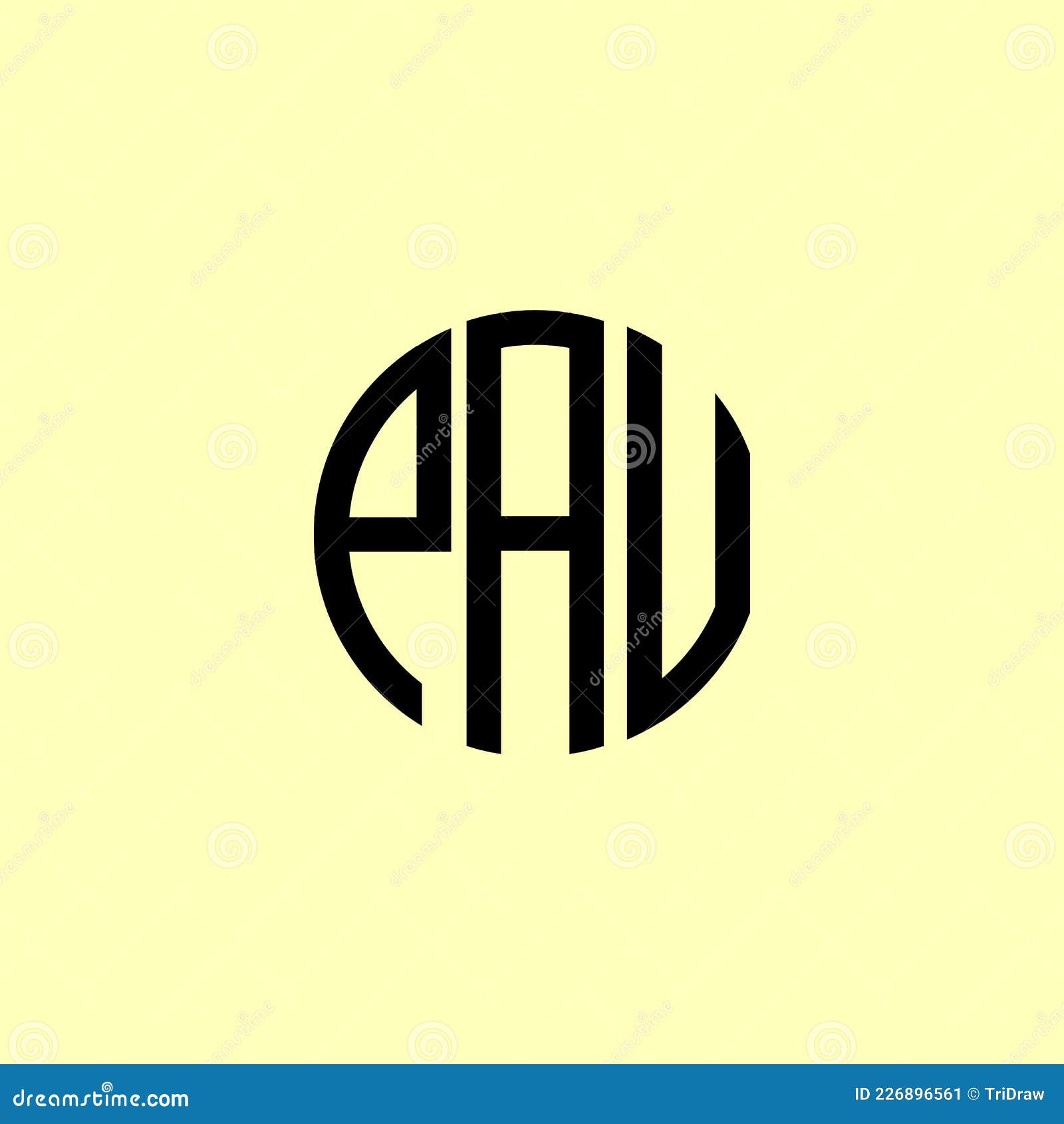 Creative Rounded Initial Letters PAU Logo Stock Vector - Illustration ...