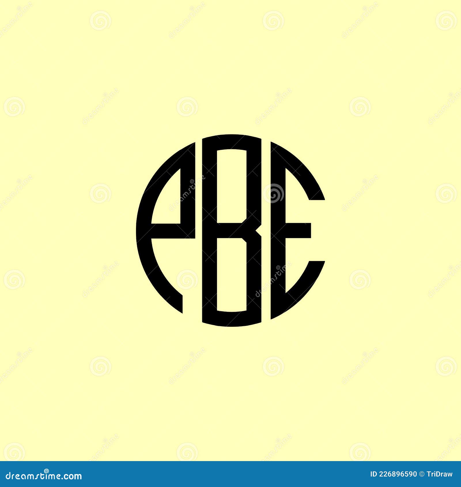Creative Rounded Initial Letters PBE Logo Stock Vector - Illustration ...
