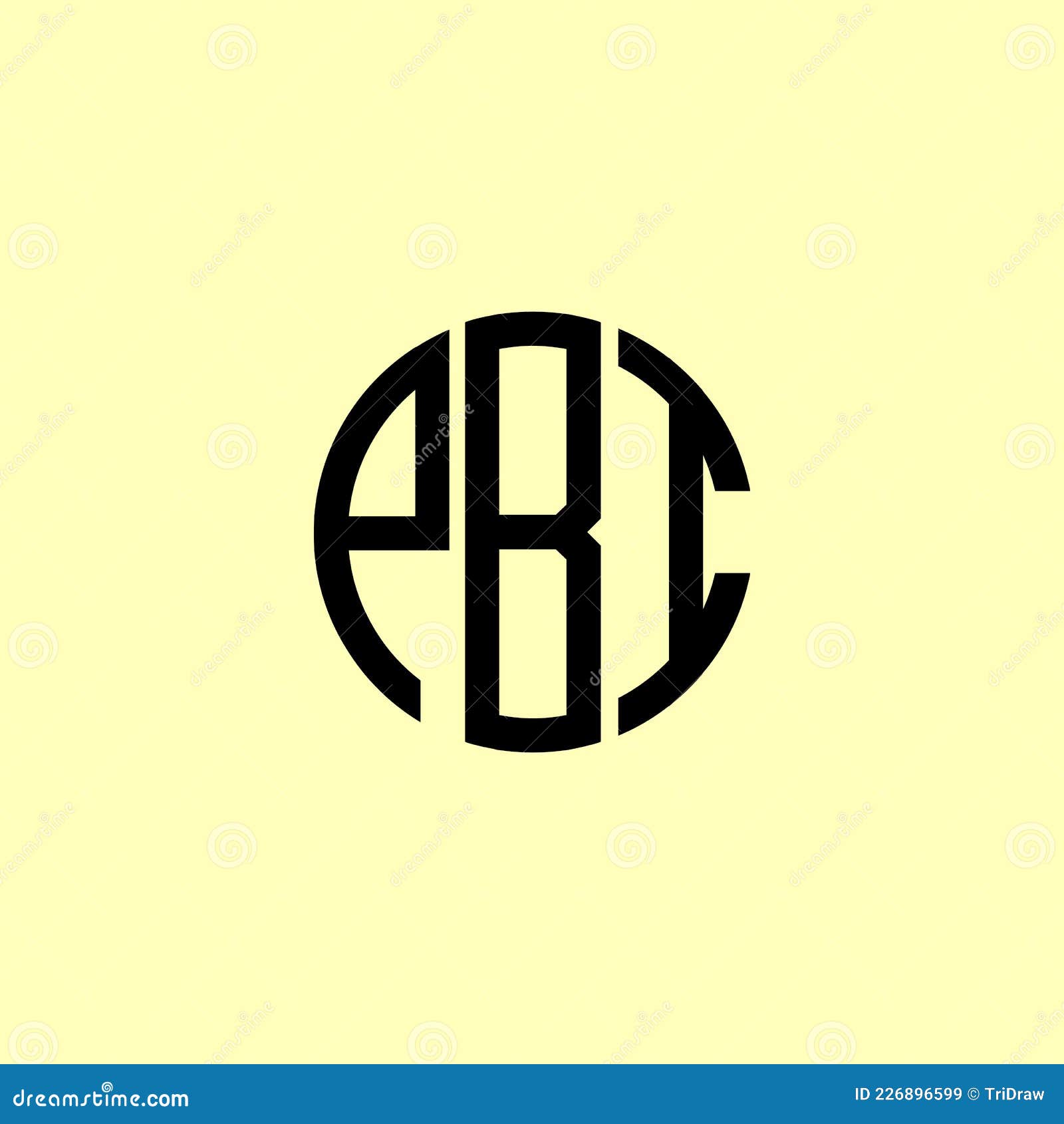 Creative Rounded Initial Letters PBI Logo Stock Vector - Illustration ...