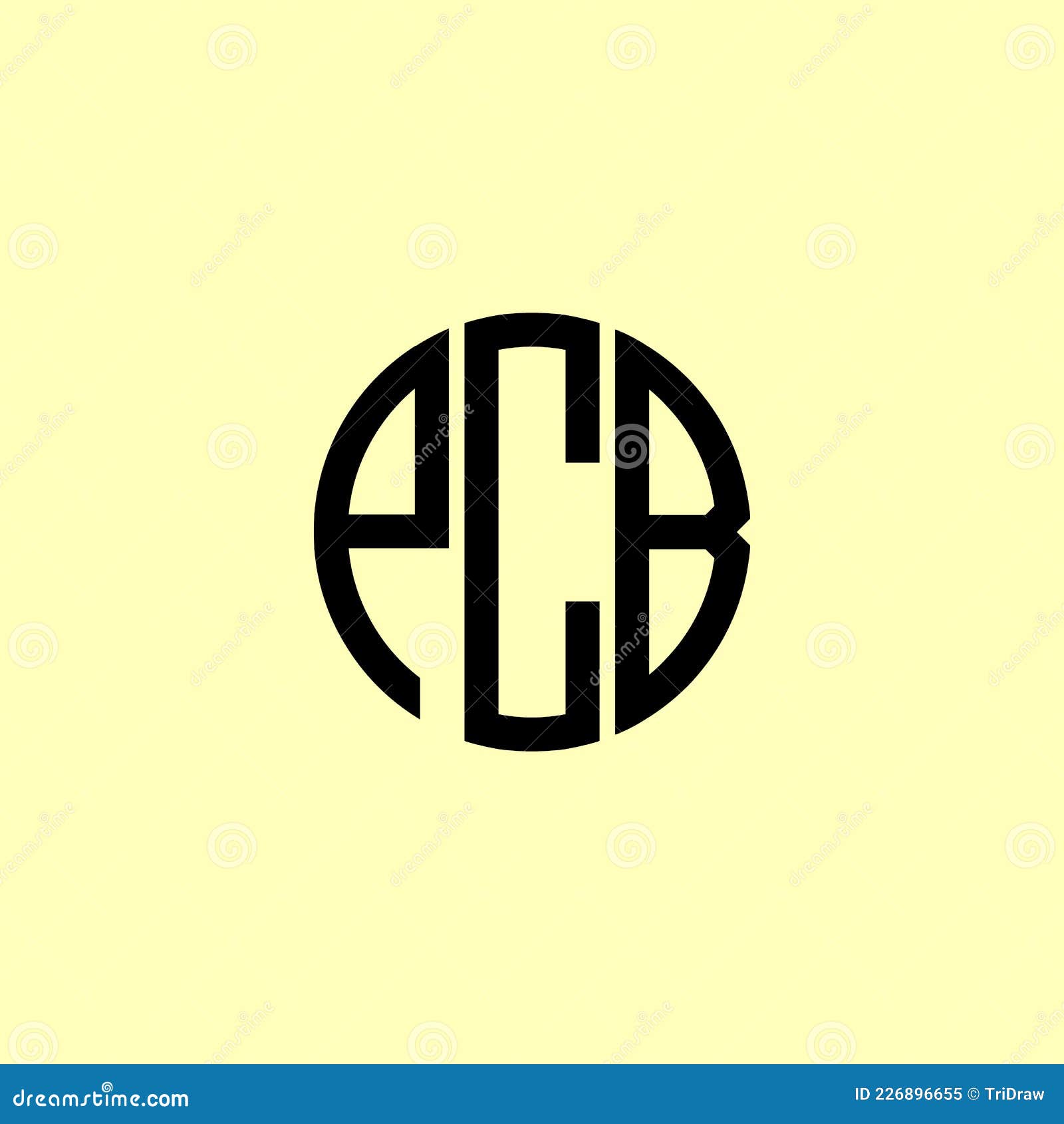 Creative Rounded Initial Letters PCB Logo Stock Vector - Illustration ...