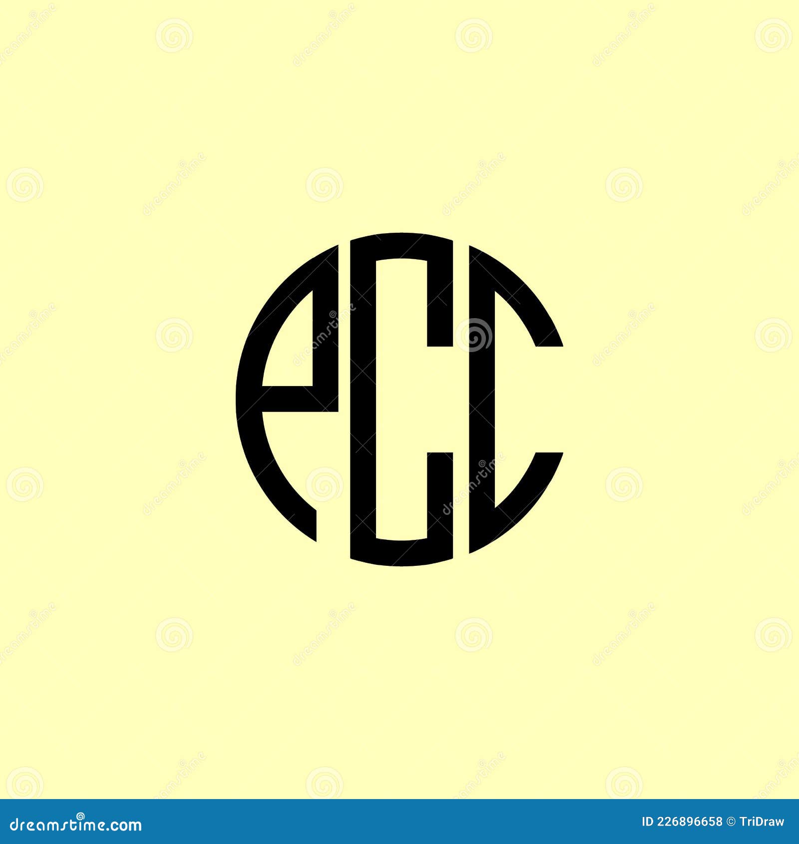 Creative Rounded Initial Letters PCC Logo Stock Vector - Illustration ...