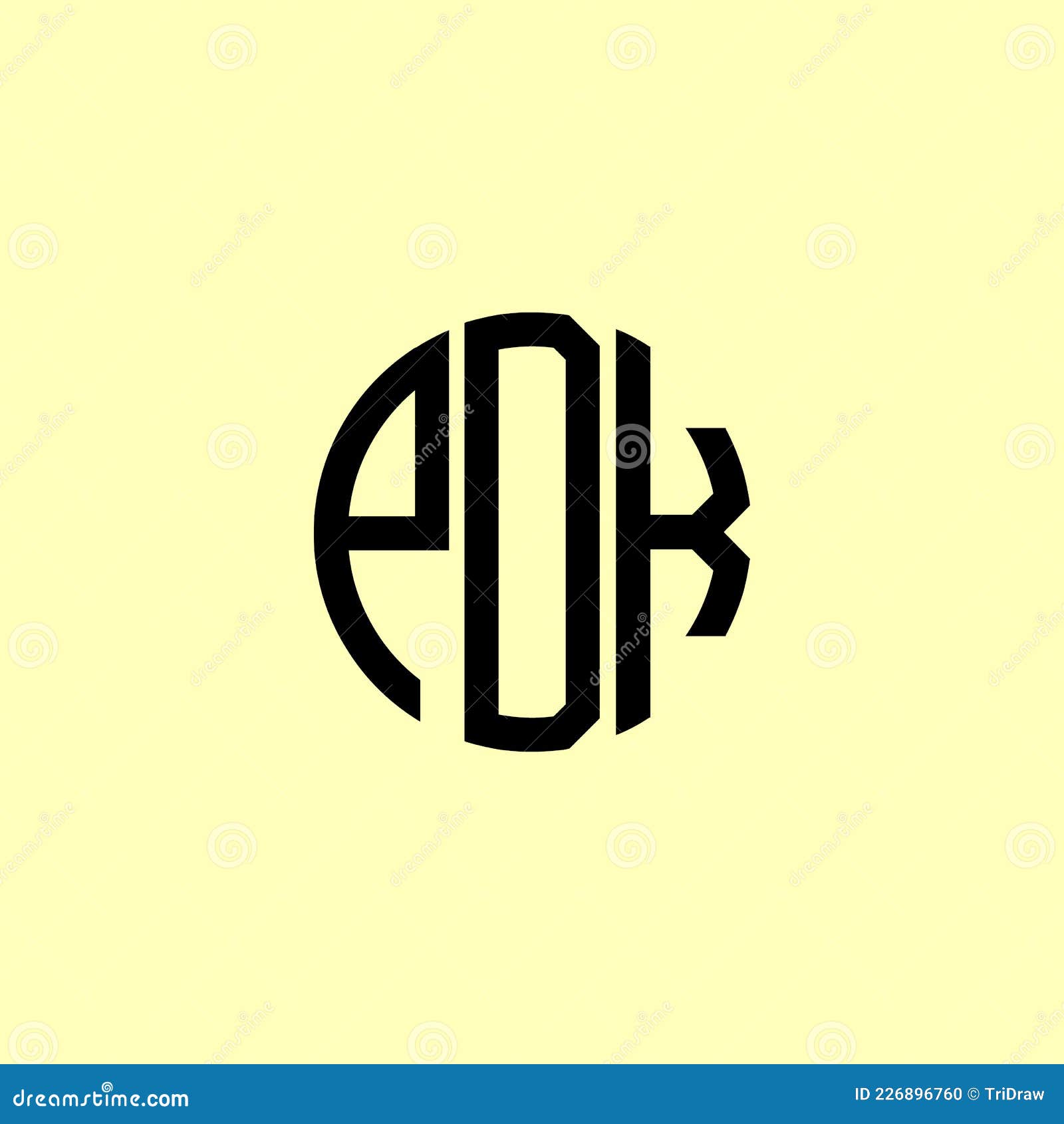 Creative Rounded Initial Letters PDK Logo Stock Vector - Illustration ...