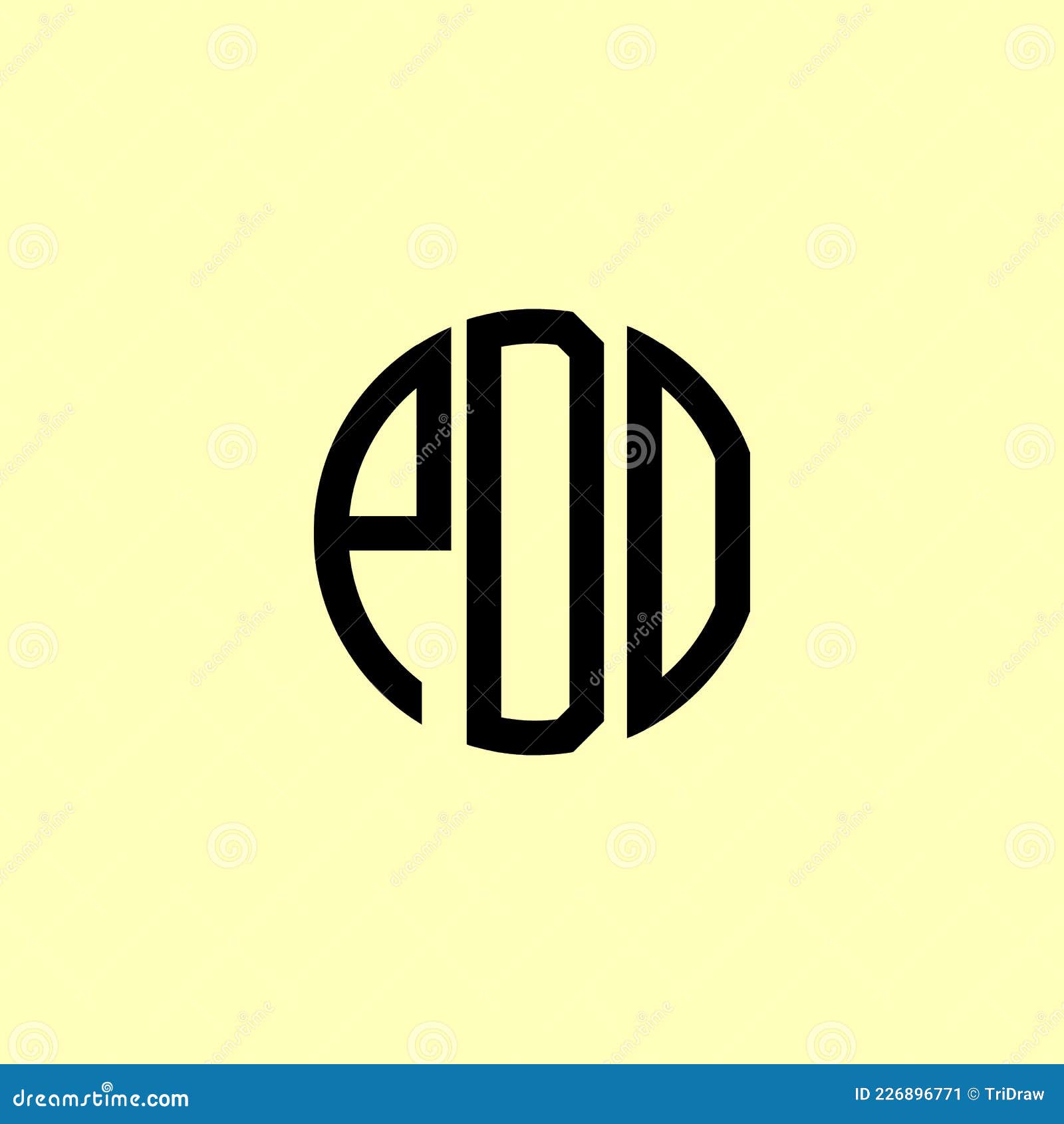 Creative Rounded Initial Letters PDO Logo Stock Vector - Illustration ...