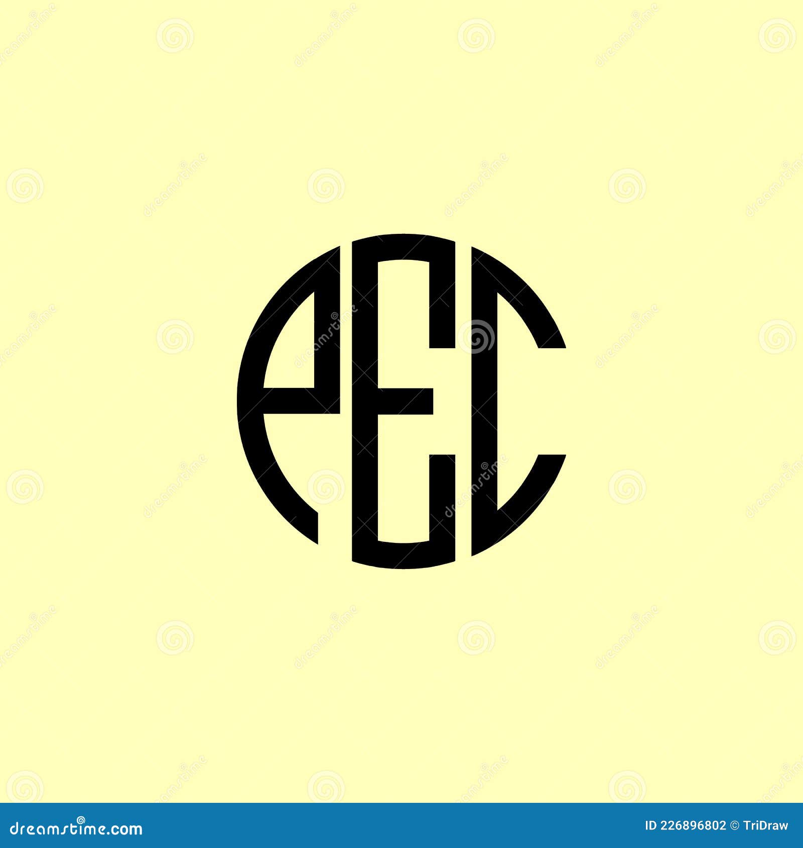 Creative Rounded Initial Letters PEC Logo Stock Vector - Illustration ...