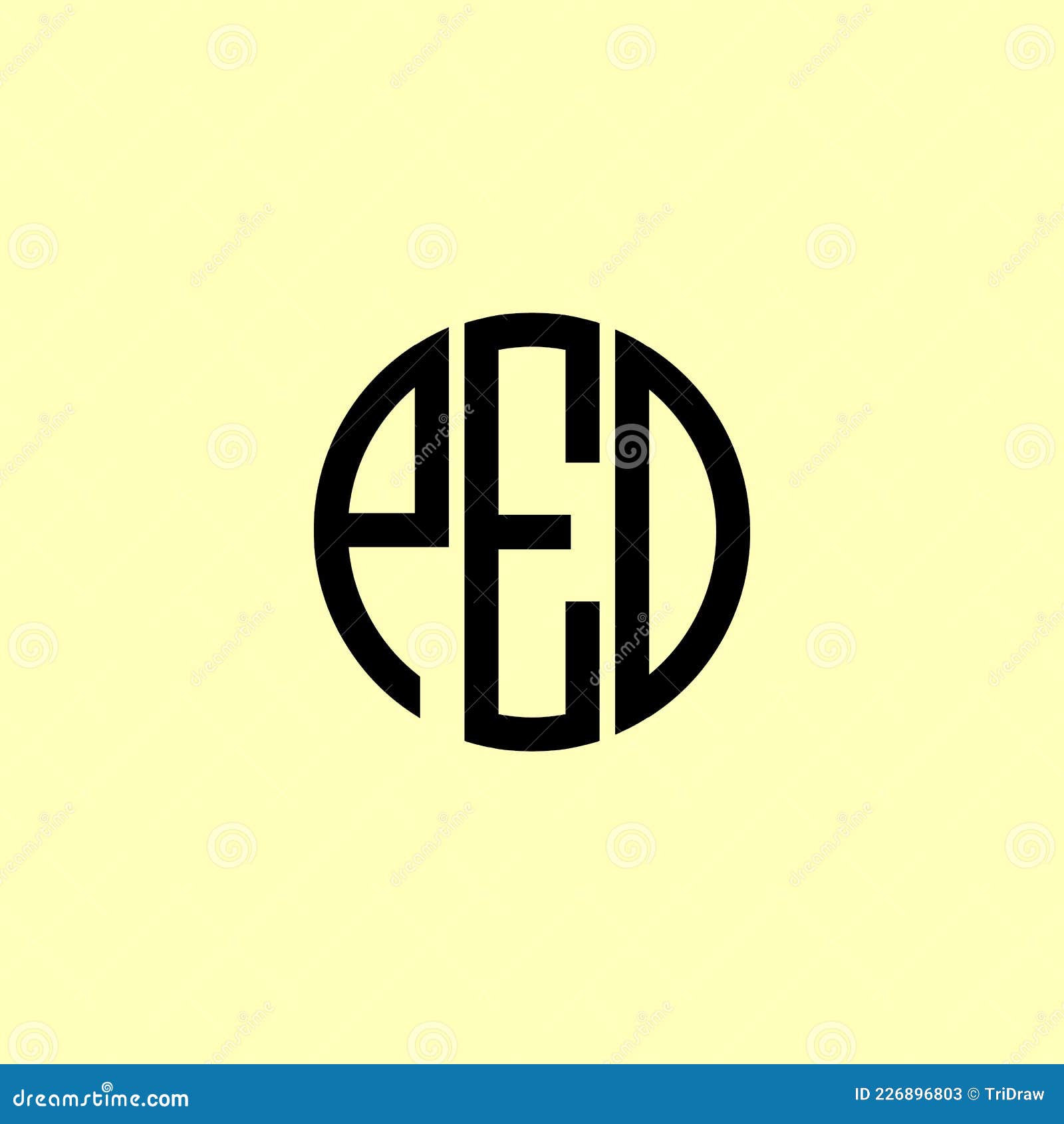 Creative Rounded Initial Letters PED Logo Cartoon Vector ...