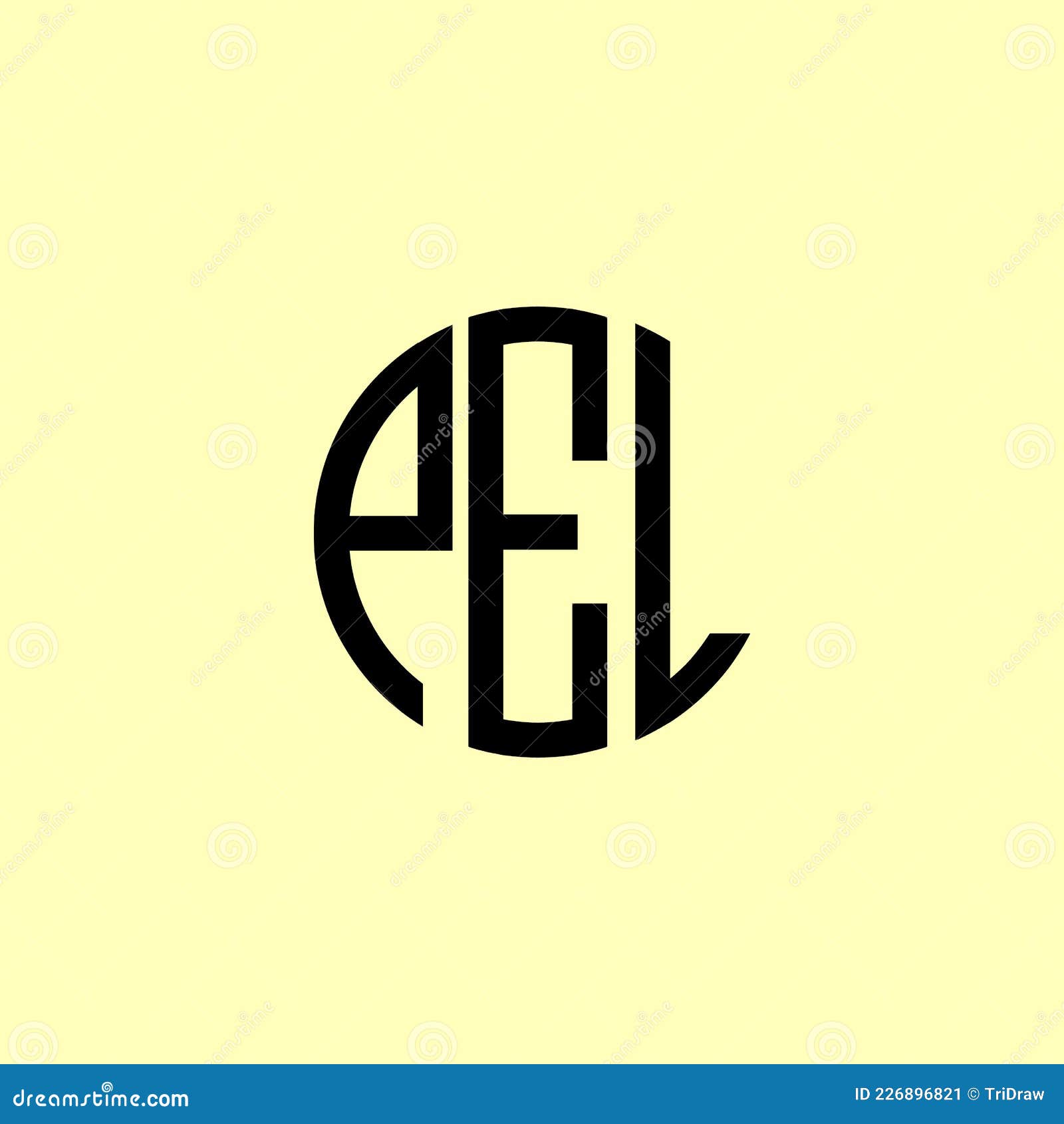 Creative Rounded Initial Letters PEL Logo Stock Vector - Illustration ...