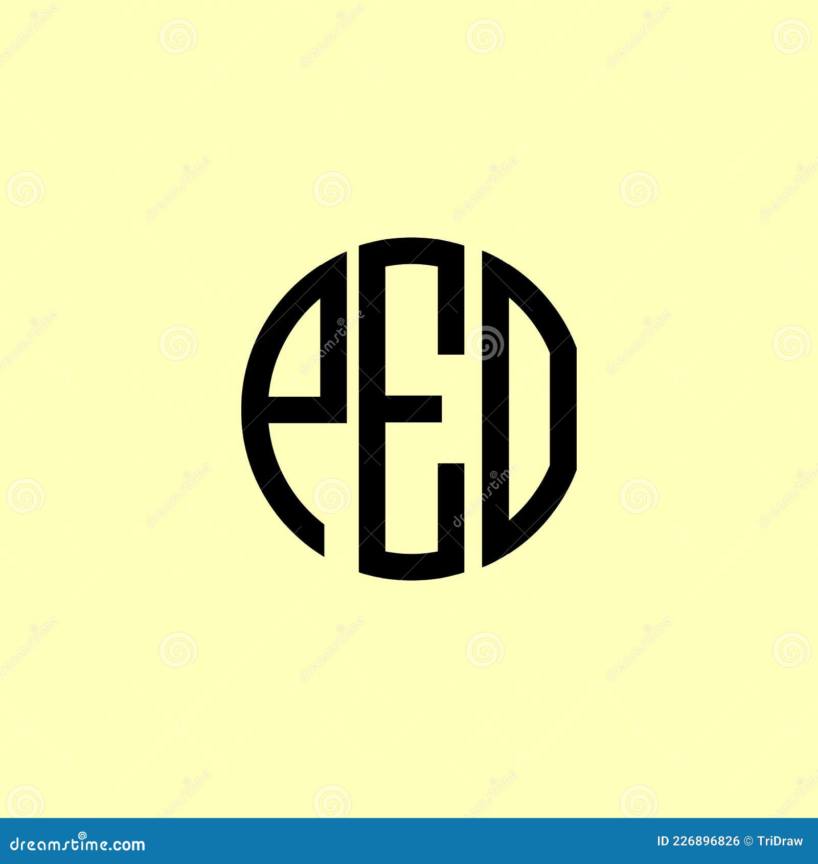 Creative Rounded Initial Letters PEO Logo Vector Illustration ...