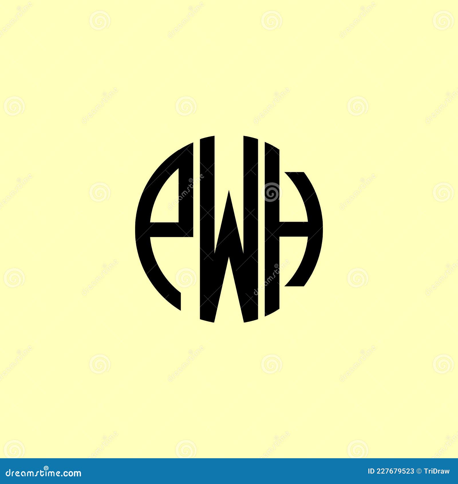 Creative Rounded Initial Letters PWH Logo Stock Vector - Illustration ...