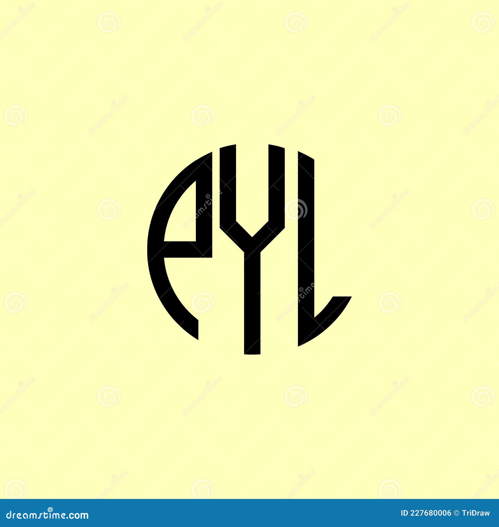 Creative Rounded Initial Letters PYL Logo Stock Vector - Illustration ...