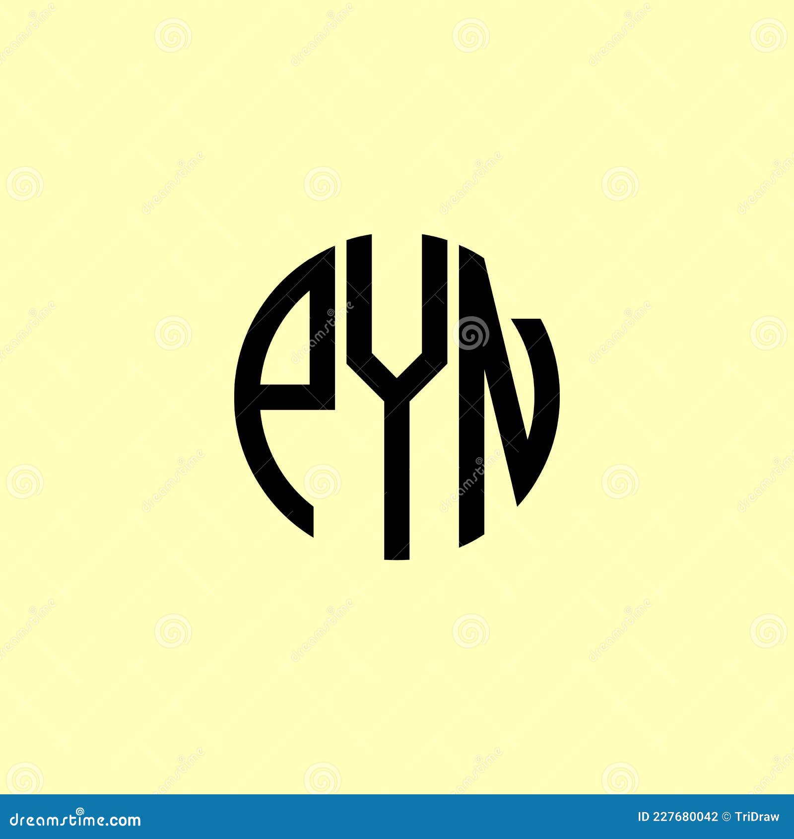 Creative Rounded Initial Letters PYN Logo Stock Vector - Illustration ...