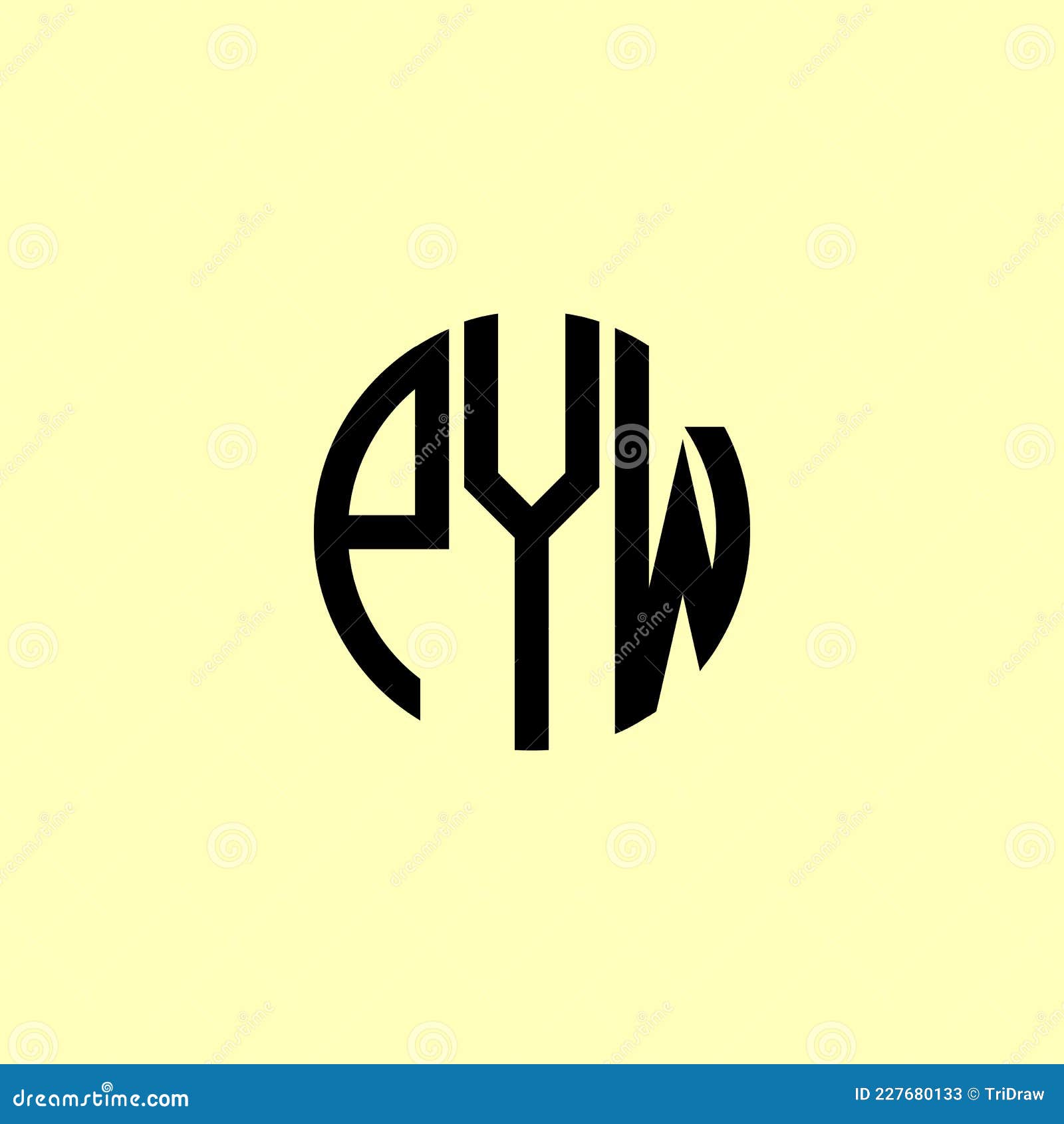 Creative Rounded Initial Letters PYW Logo Stock Vector - Illustration ...
