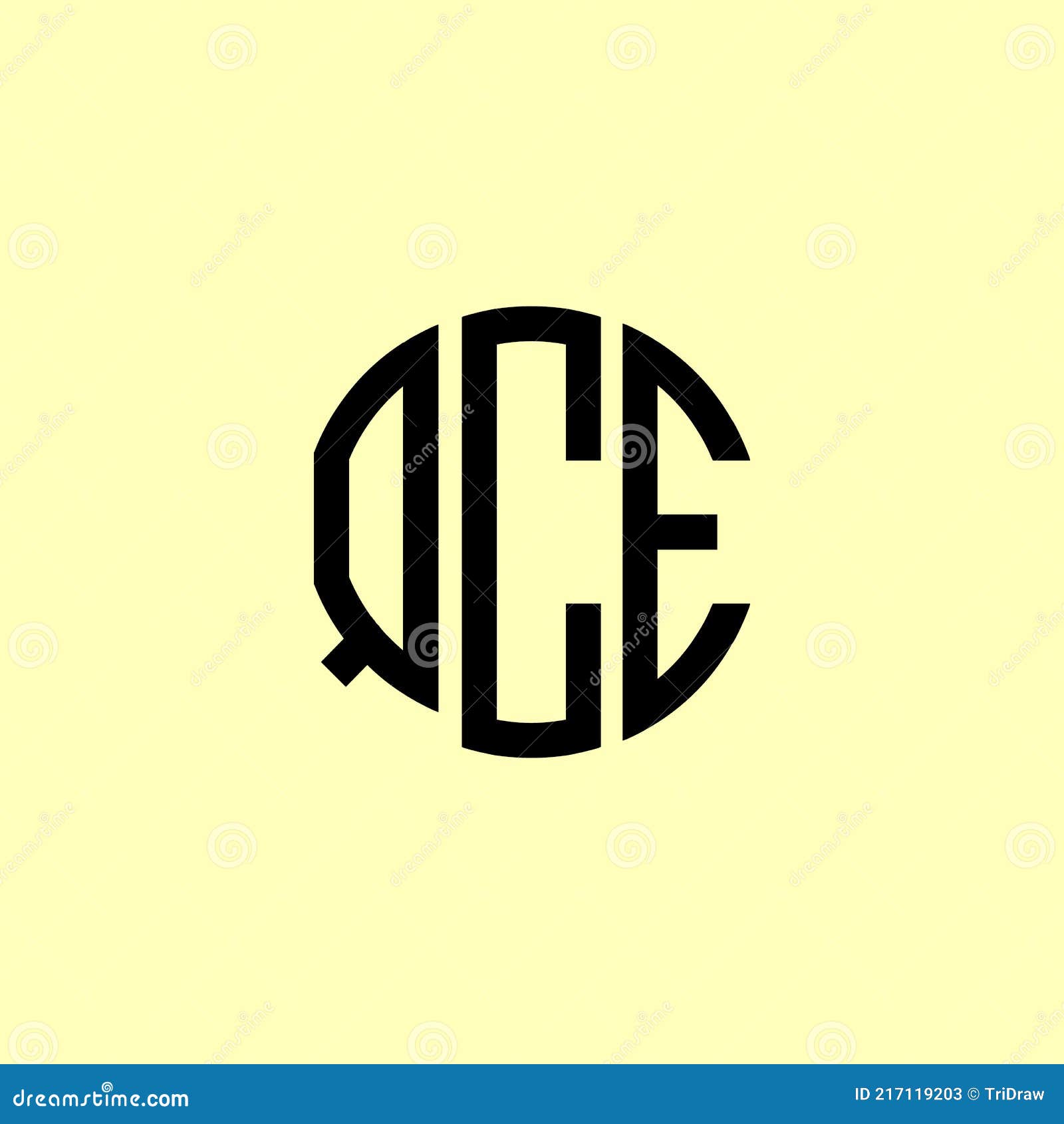 Creative Rounded Initial Letters QCE Logo Stock Vector - Illustration ...