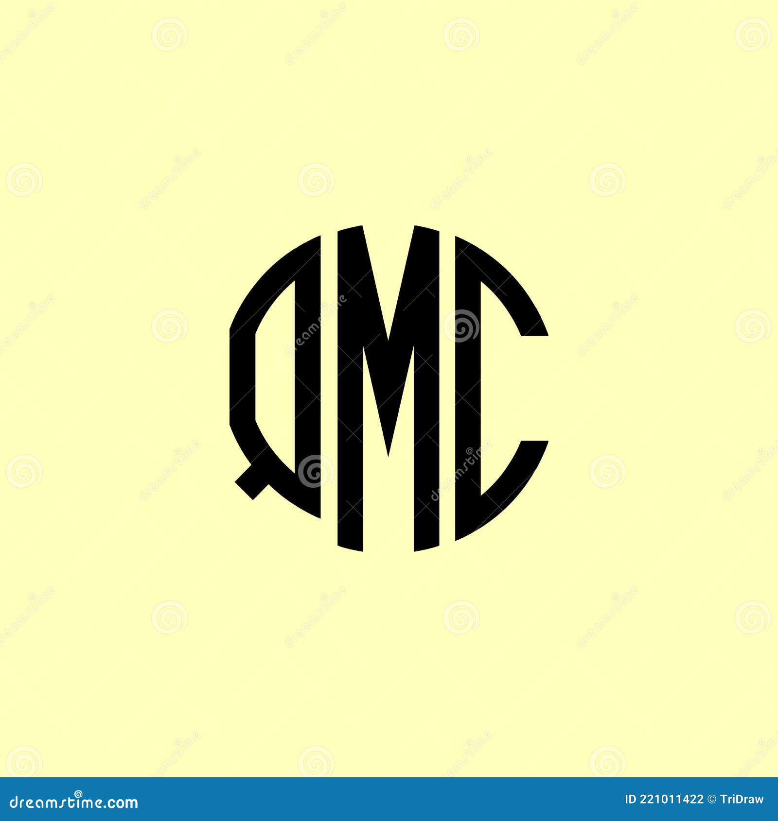 Creative Rounded Initial Letters QMC Logo Stock Vector - Illustration ...
