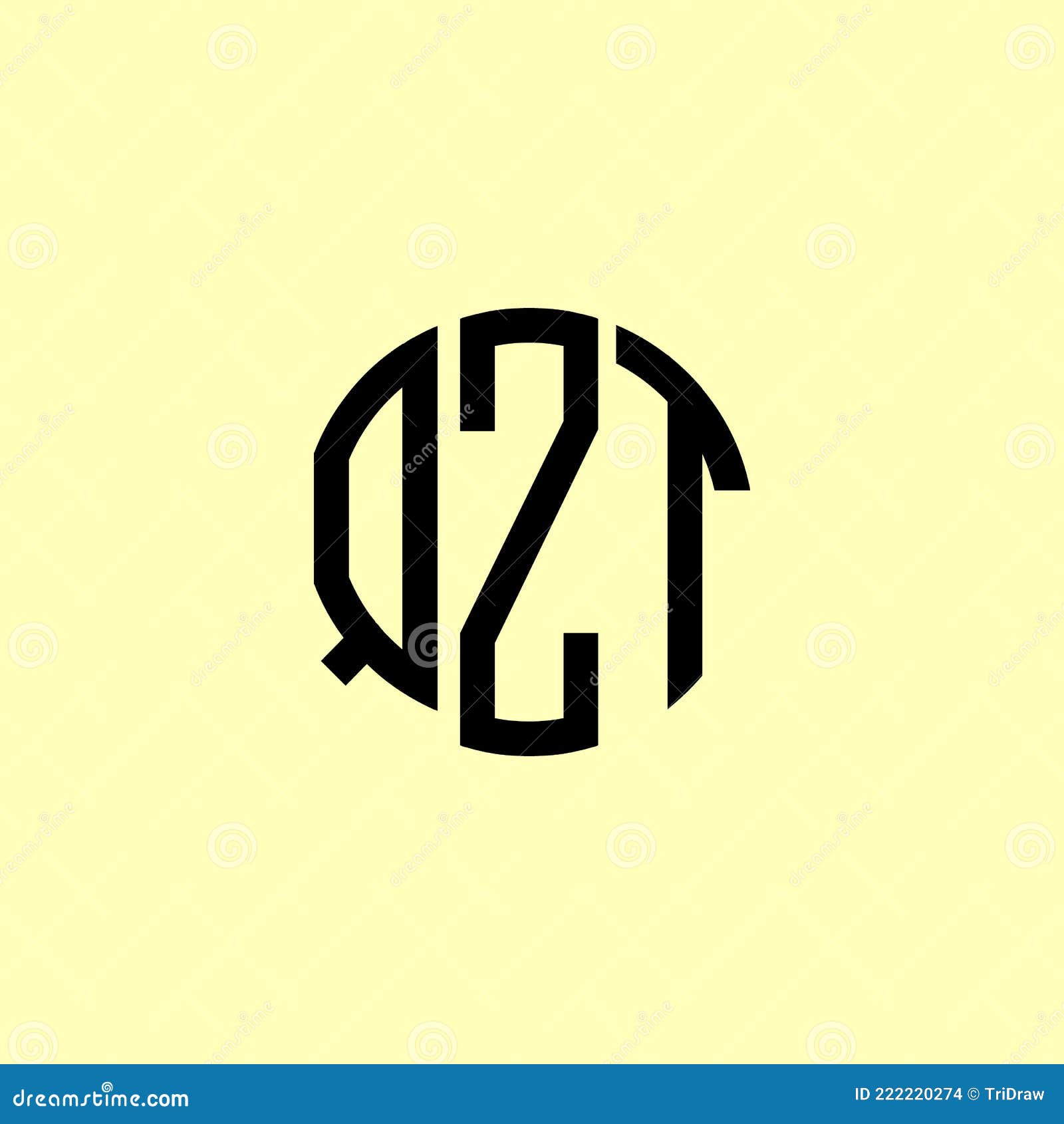 Creative Rounded Initial Letters QZT Logo Stock Vector - Illustration ...