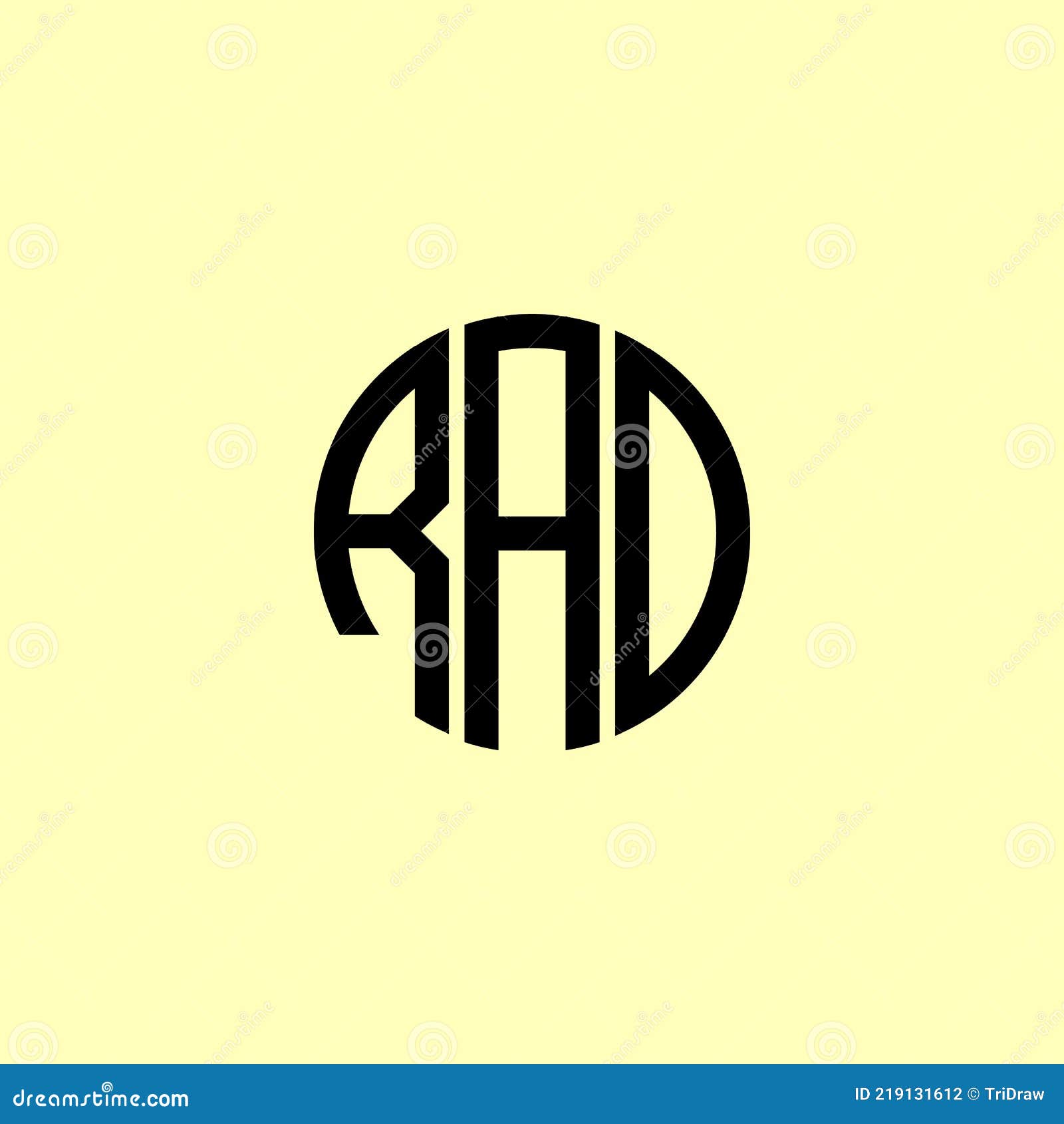Creative Rounded Initial Letters RAD Logo Vector Illustration ...