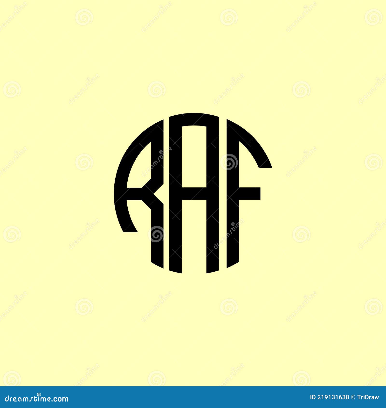Creative Rounded Initial Letters RAF Logo Stock Vector - Illustration ...