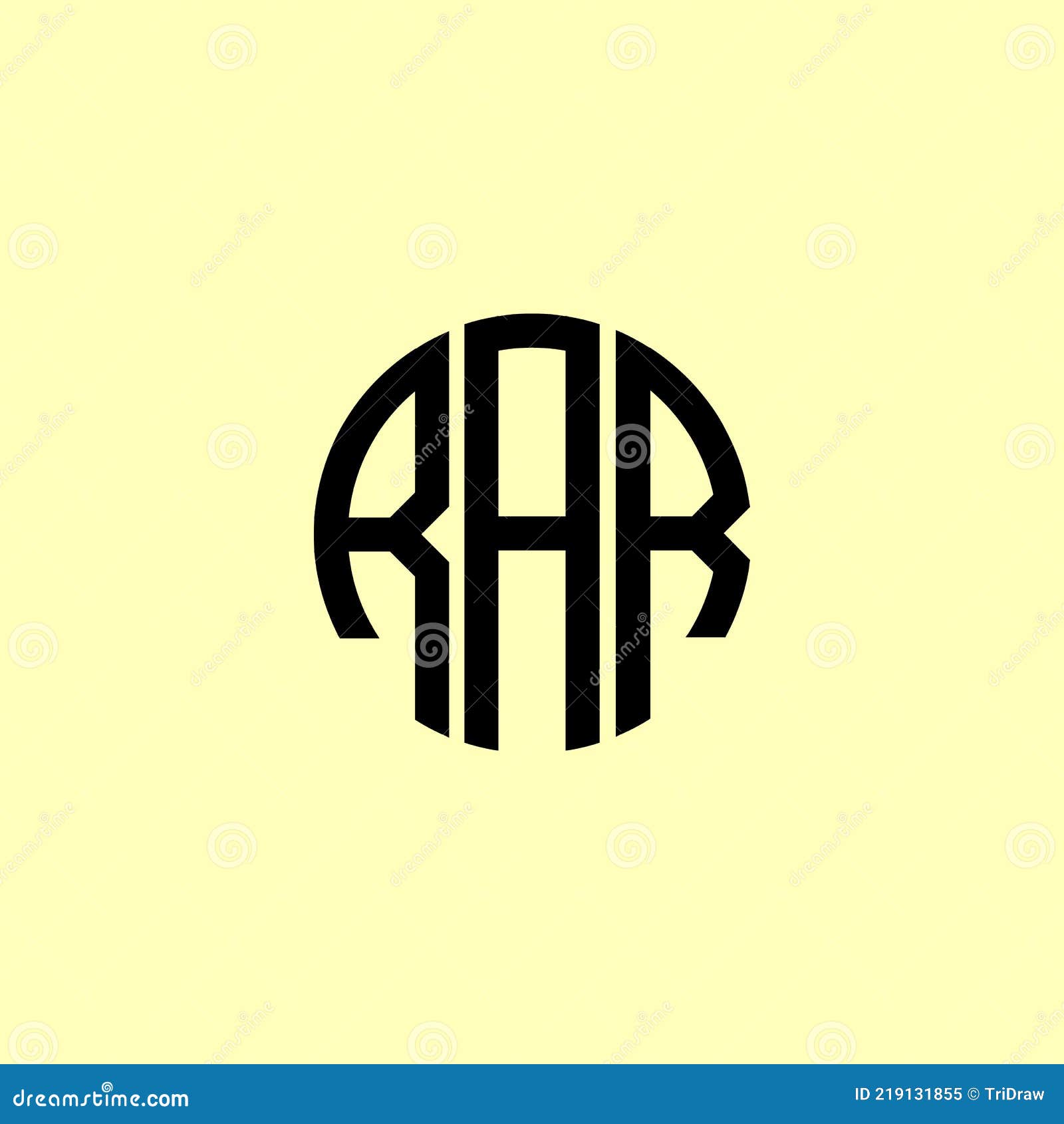 Creative Rounded Initial Letters RAR Logo Stock Vector - Illustration ...