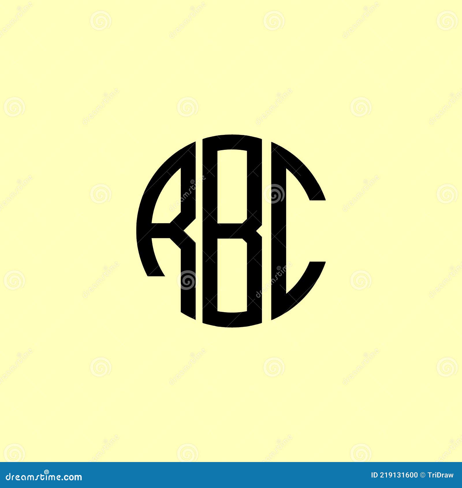 Creative Rounded Initial Letters REV Logo Cartoon Vector ...