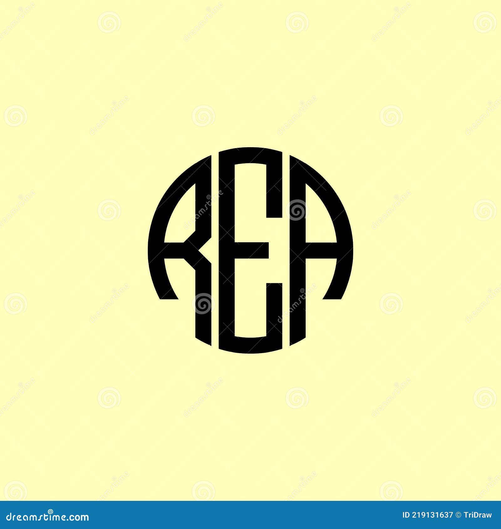 Creative Rounded Initial Letters REA Logo Cartoon Vector ...