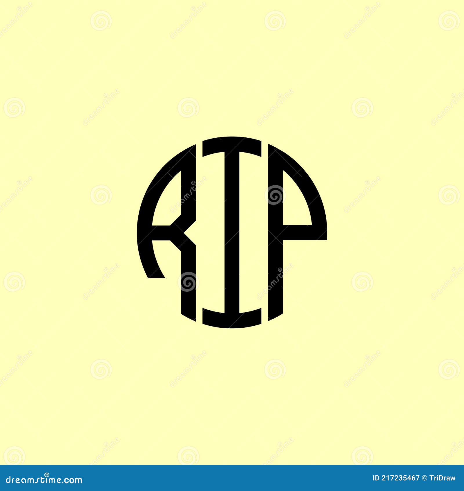 Creative Rounded Initial Letters RIP Logo Stock Vector - Illustration ...