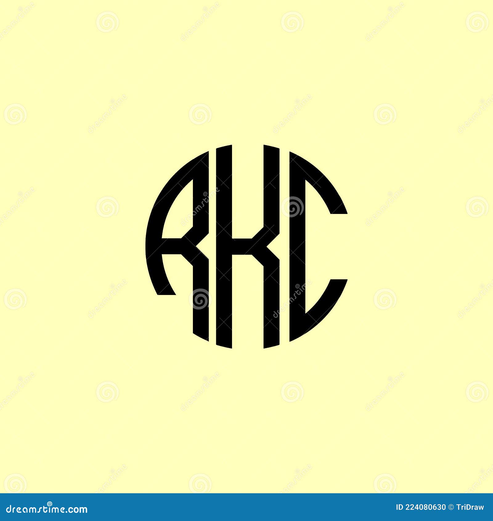 Creative Rounded Initial Letters RKC Logo Stock Vector - Illustration ...