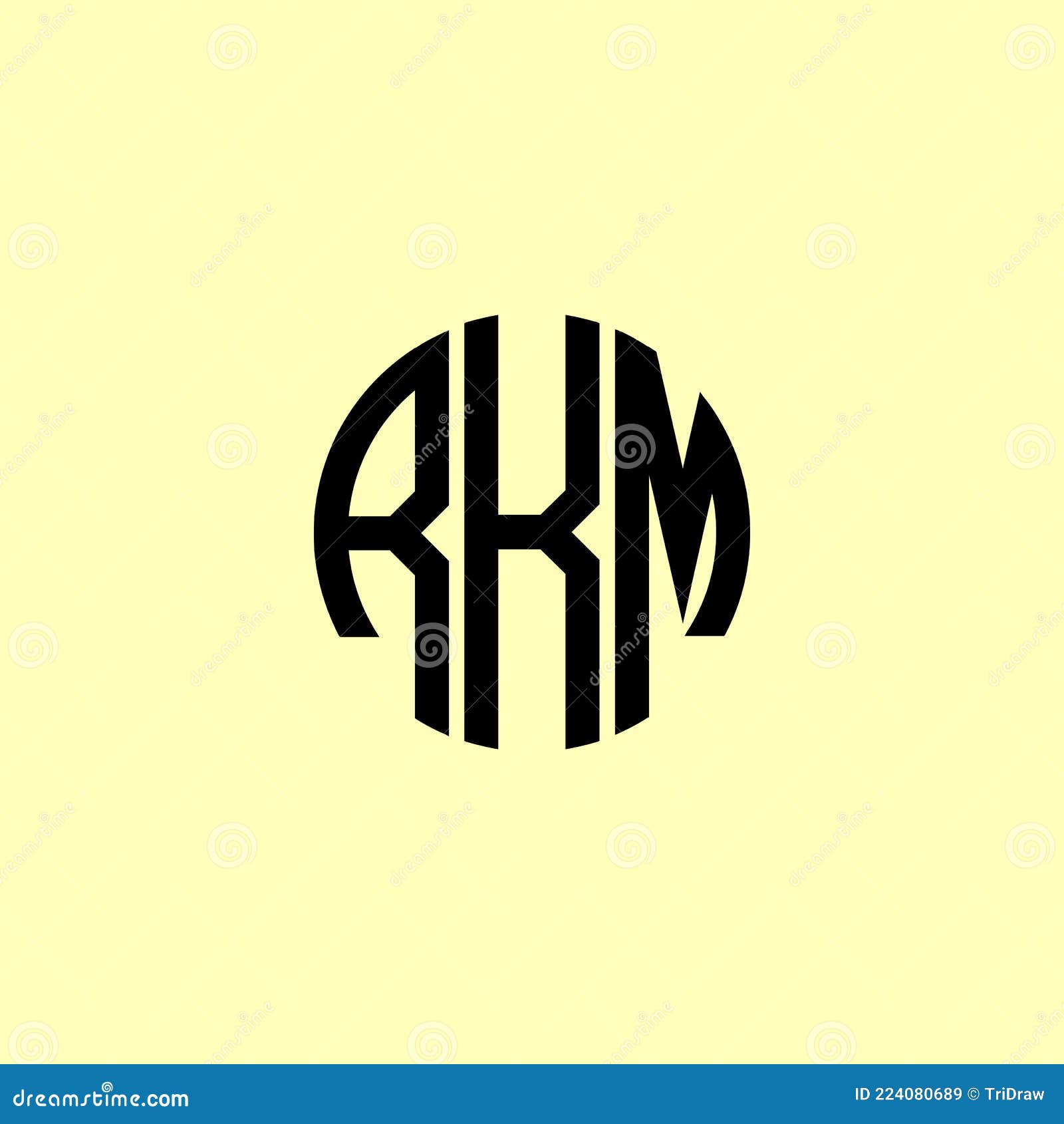 Creative Rounded Initial Letters RKM Logo Stock Vector - Illustration ...
