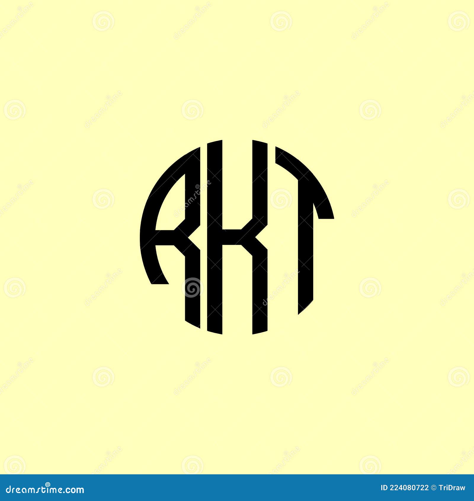 Creative Rounded Initial Letters RKS Logo Vector Illustration ...