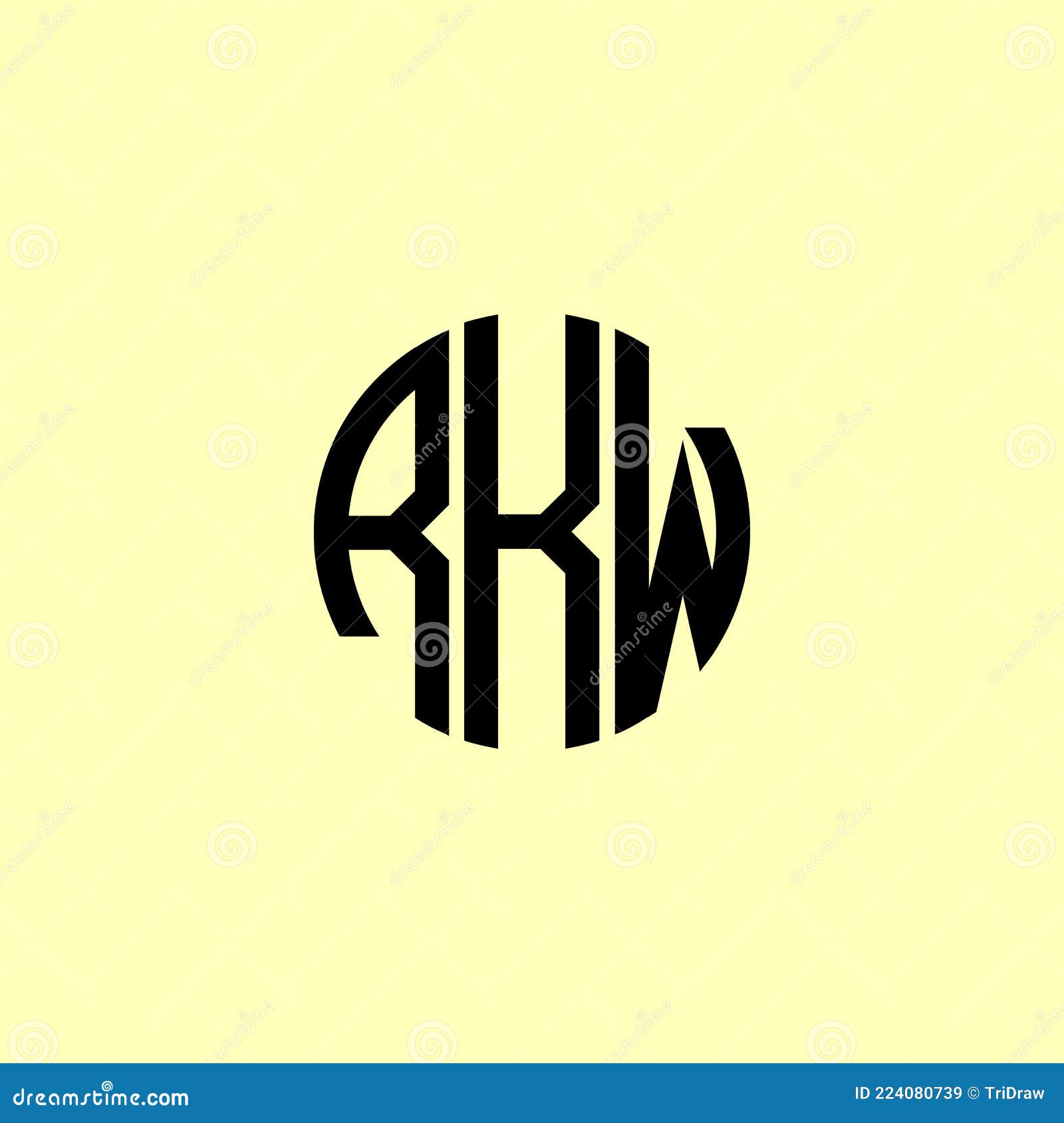 Creative Rounded Initial Letters RKW Logo Stock Vector - Illustration ...
