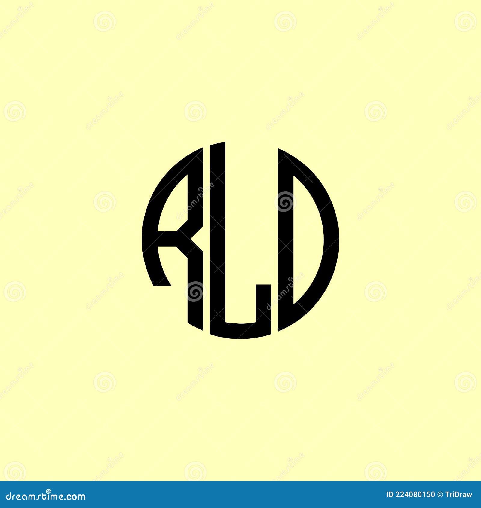 Creative Rounded Initial Letters RLD Logo Stock Vector - Illustration ...
