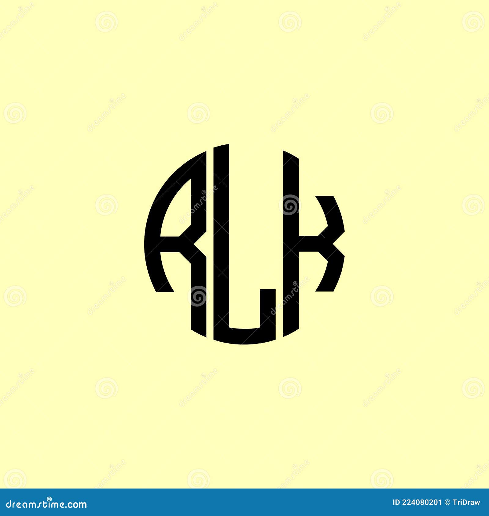 Creative Rounded Initial Letters RLK Logo Stock Vector - Illustration ...