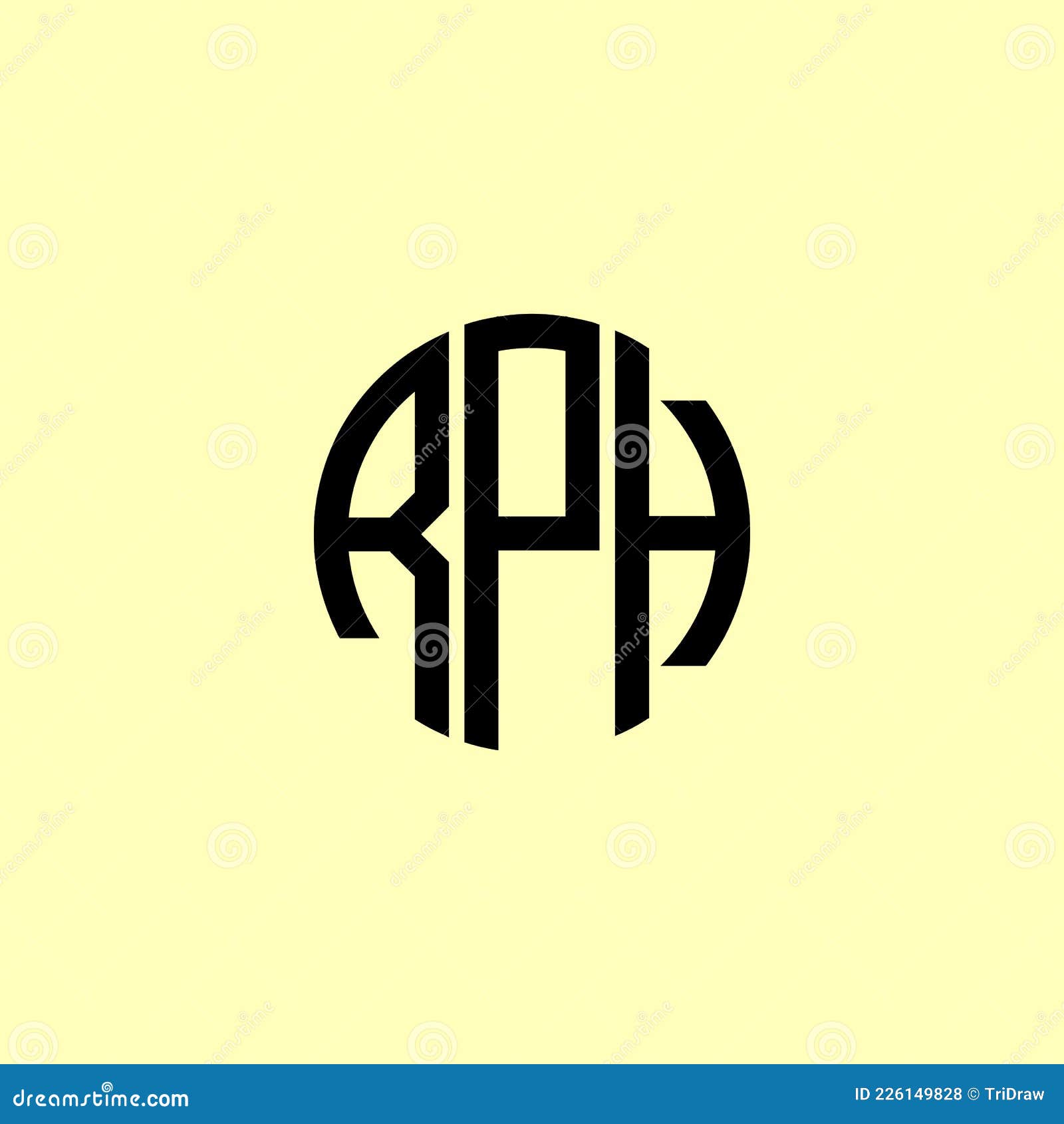 Creative Rounded Initial Letters RPH Logo Stock Vector - Illustration ...
