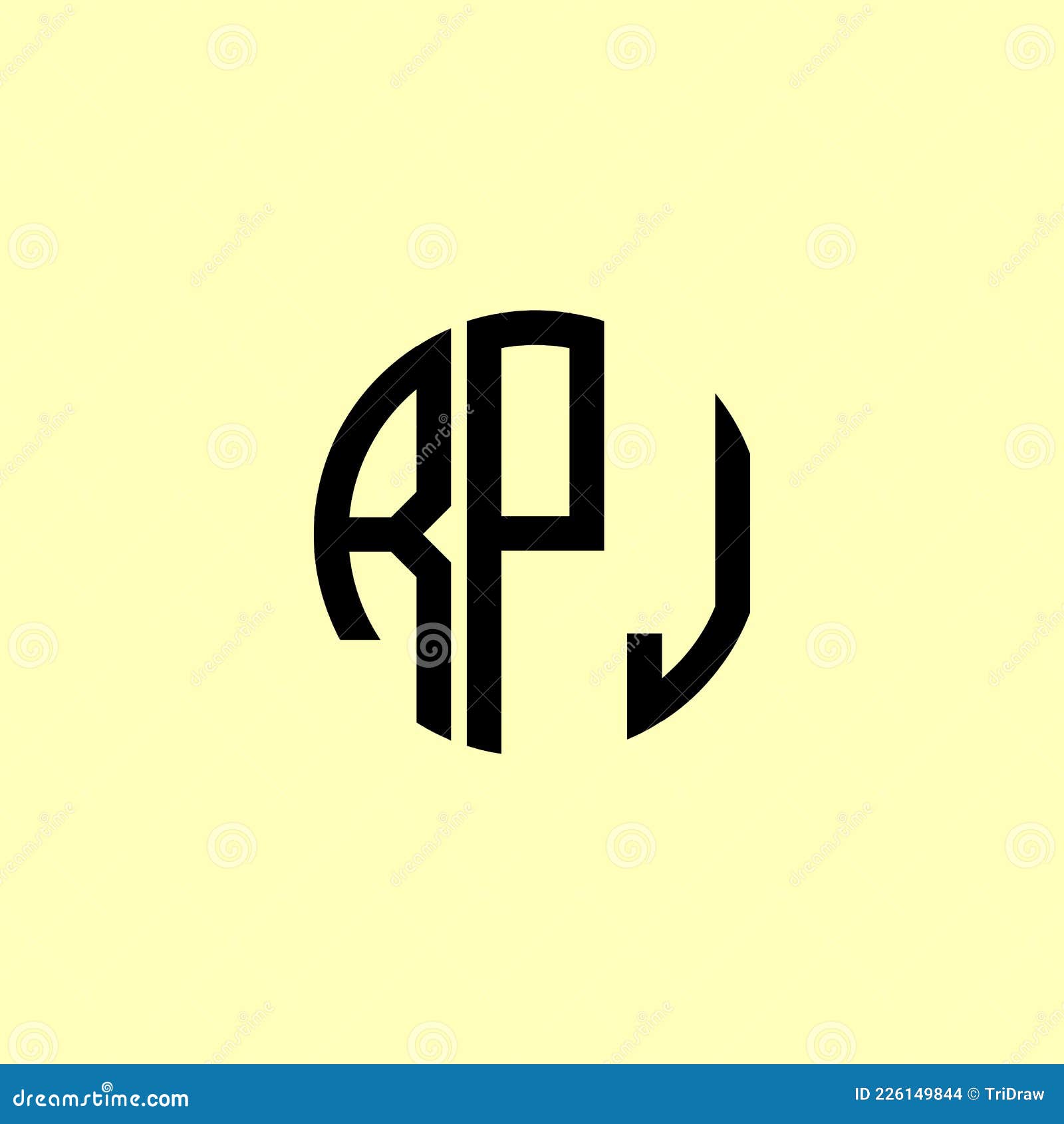 Creative Rounded Initial Letters RPJ Logo Stock Vector - Illustration ...