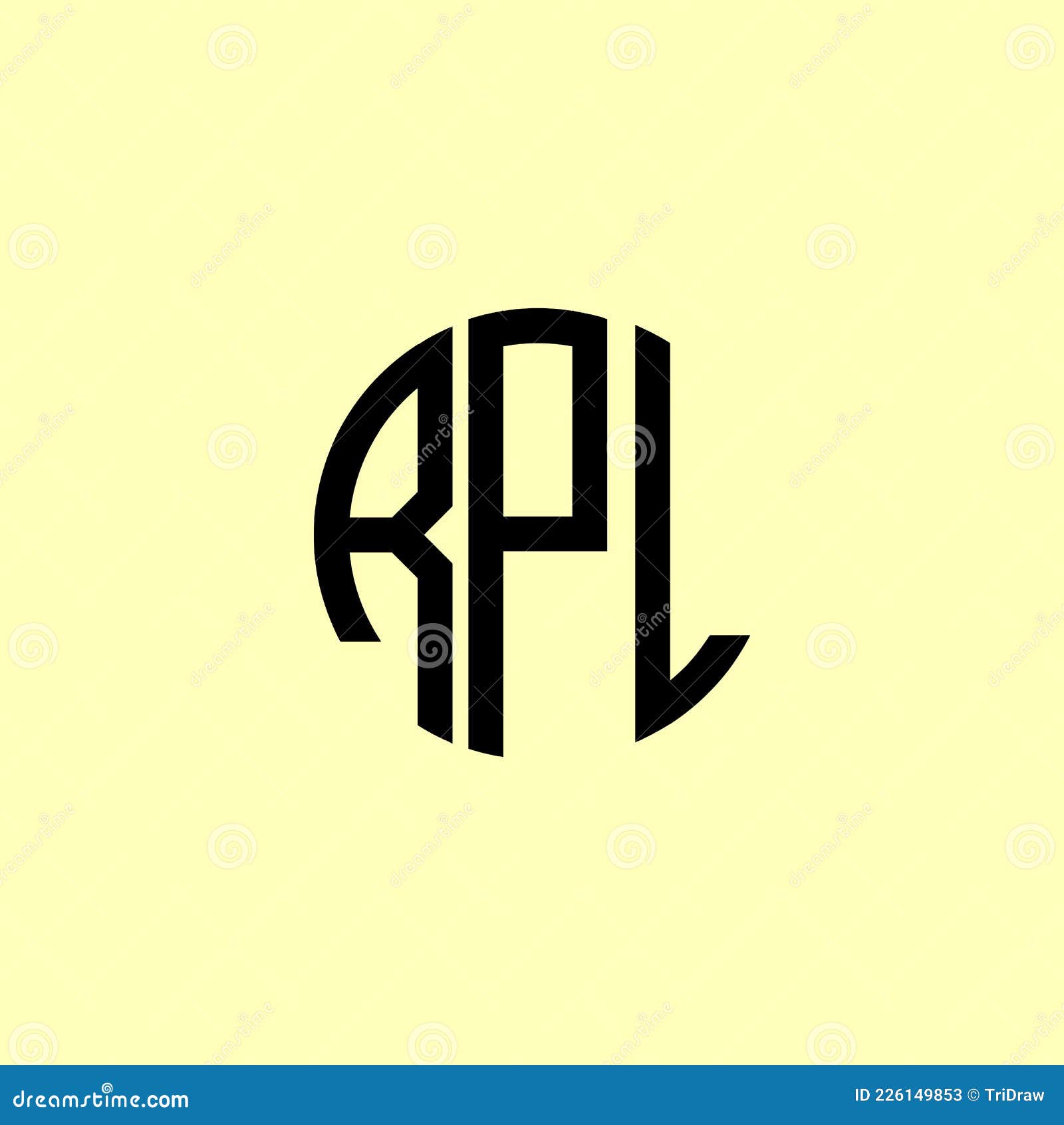 Creative Rounded Initial Letters RPL Logo Stock Vector - Illustration ...