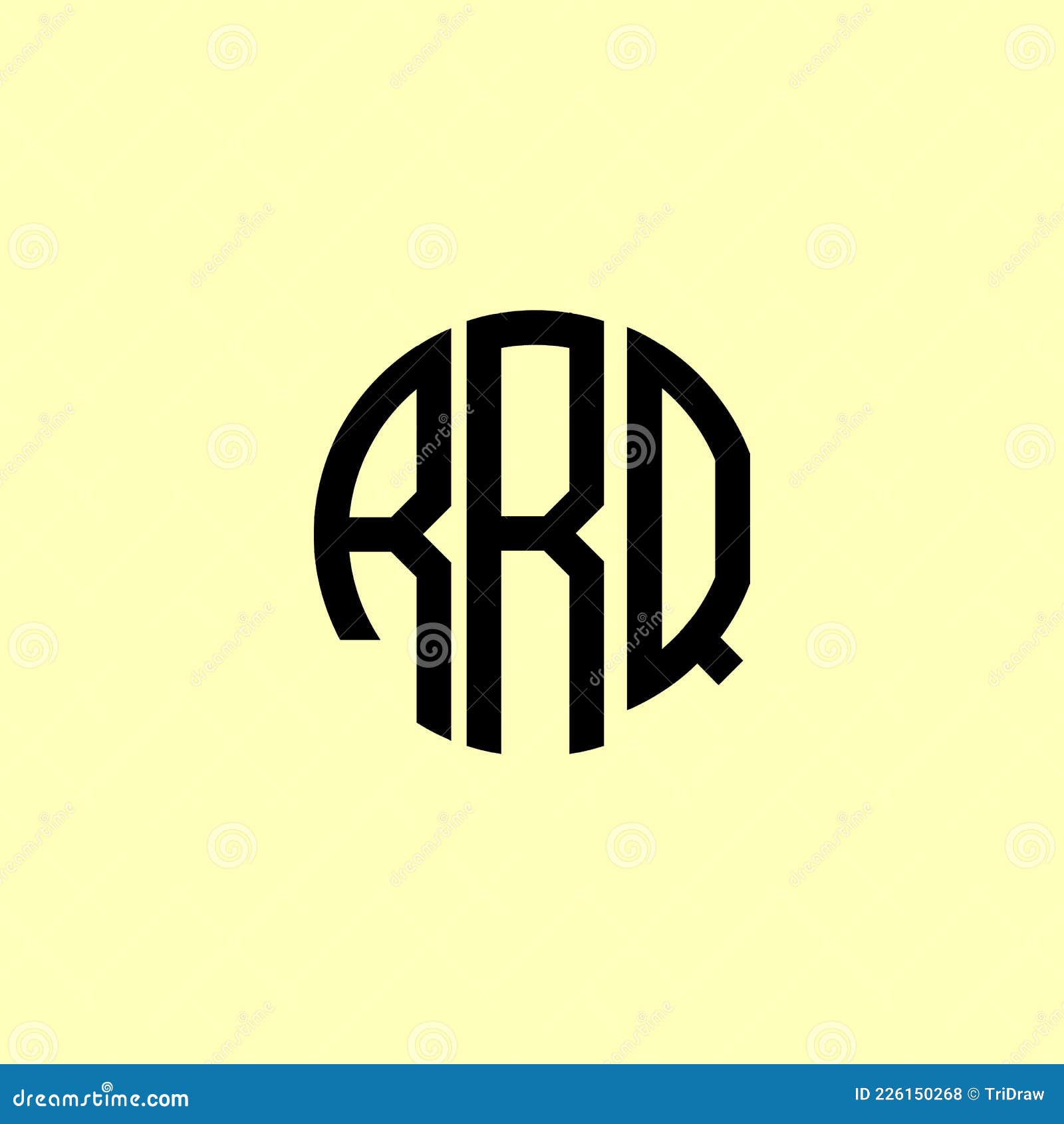 Creative Rounded Initial Letters RRQ Logo Stock Vector - Illustration ...