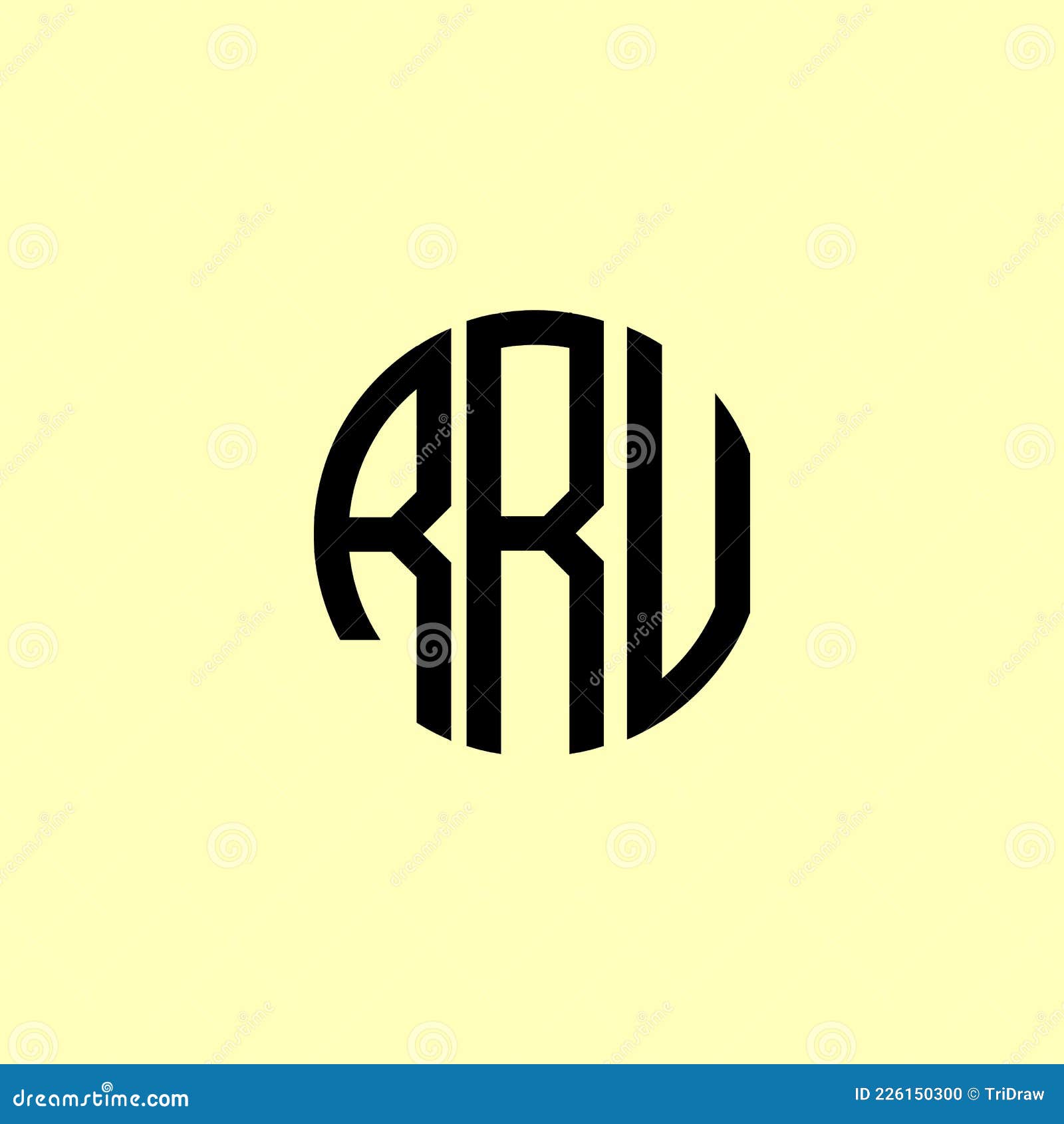 Creative Rounded Initial Letters RRU Logo Stock Vector - Illustration ...