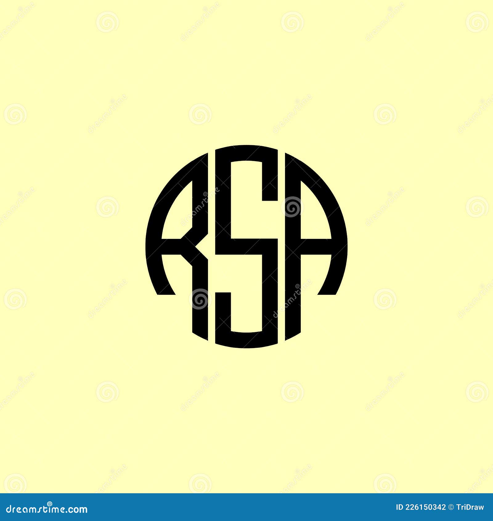 Creative Rounded Initial Letters RSA Logo Stock Vector - Illustration ...
