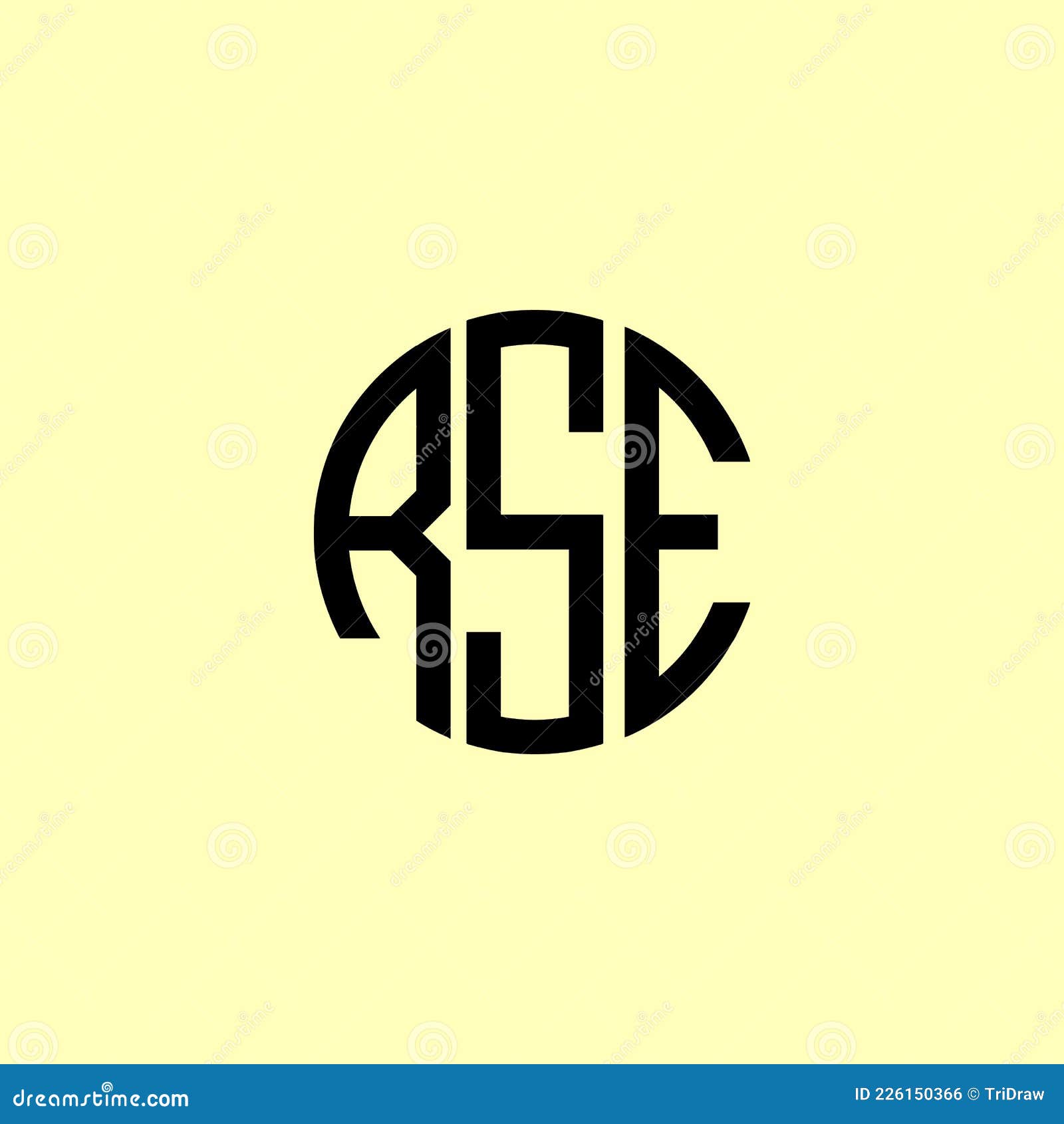 Creative Rounded Initial Letters RSE Logo Vector Illustration ...